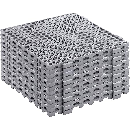 Amazon.com: 12 Pack 12" x 12" Interlocking Rubber Bathroom Flooring ...