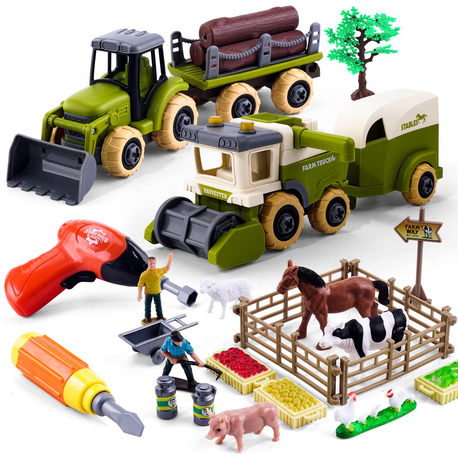 Buy Farm Toys Play Vehicles Toys Playset, Take Apart Toy Vehicle ...