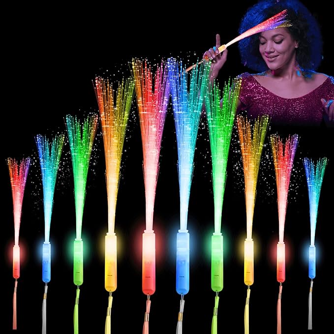 Amazon.com: 28 Pcs Sparkler Firework Sticks Glow Fiber Optic Wands, LED ...