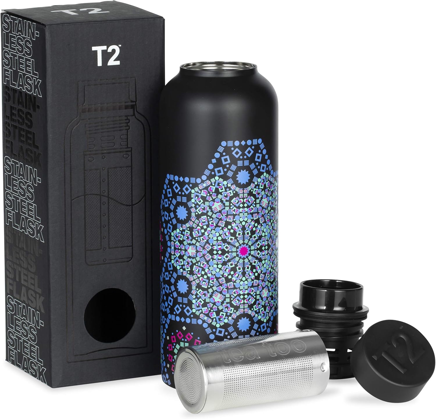 Amazon.com | T2 Tea Flask, Stainless Steel Leak-Proof Thermal Insulated ...