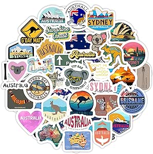 Amazon.com: BulbaCraft Australia Stickers for Water Bottle and Laptop ...