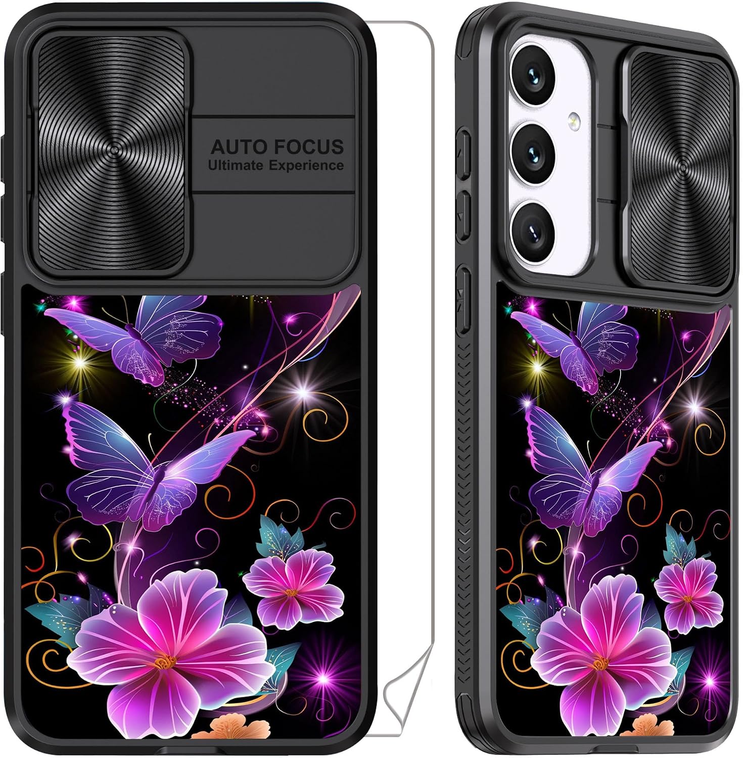 Amazon.com: for Samsung Galaxy A35 5G Case with Butterfly Neon, Metal ...