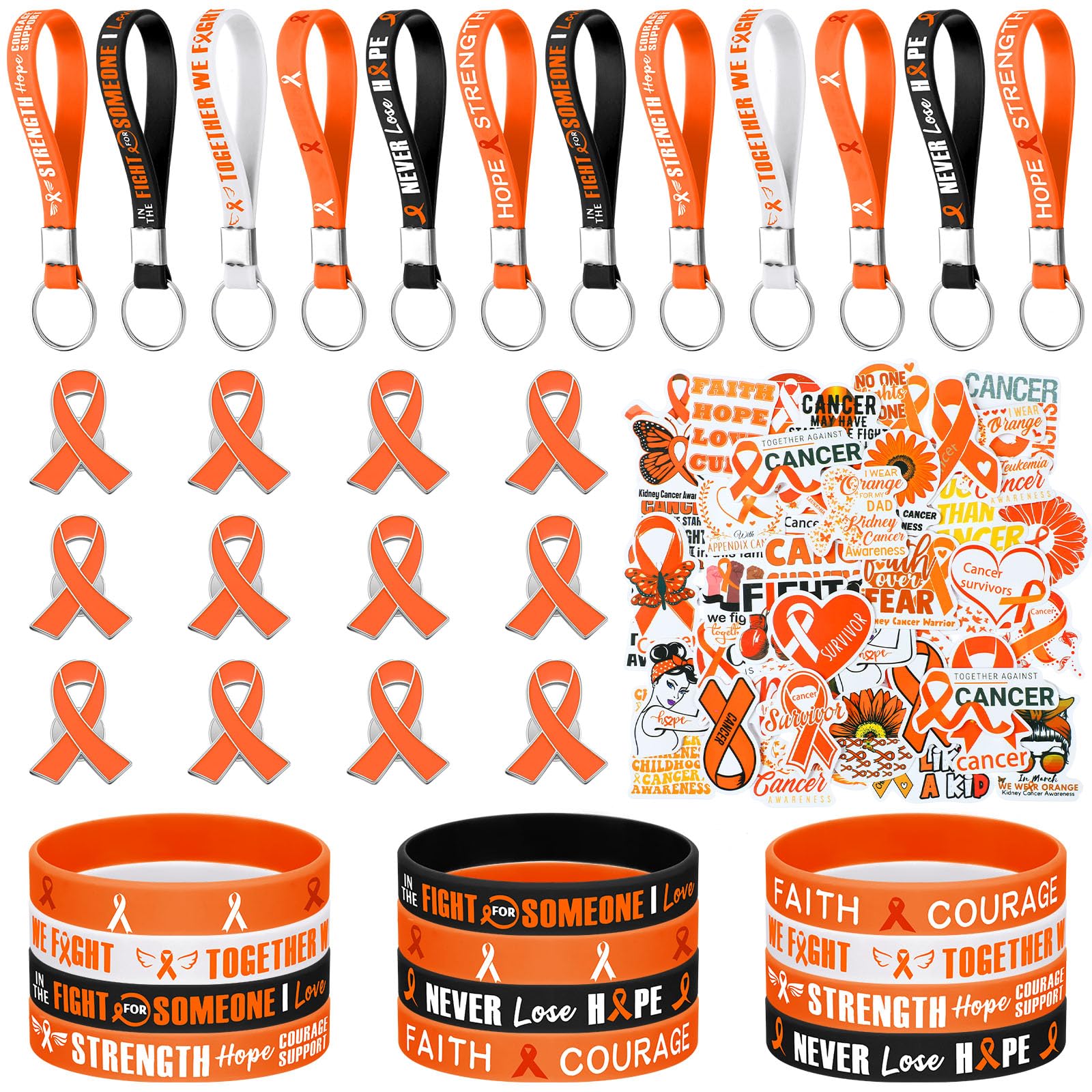 Amazon.com: Hotop 86 Ribbons Awareness Accessories Include 12 Silicone ...