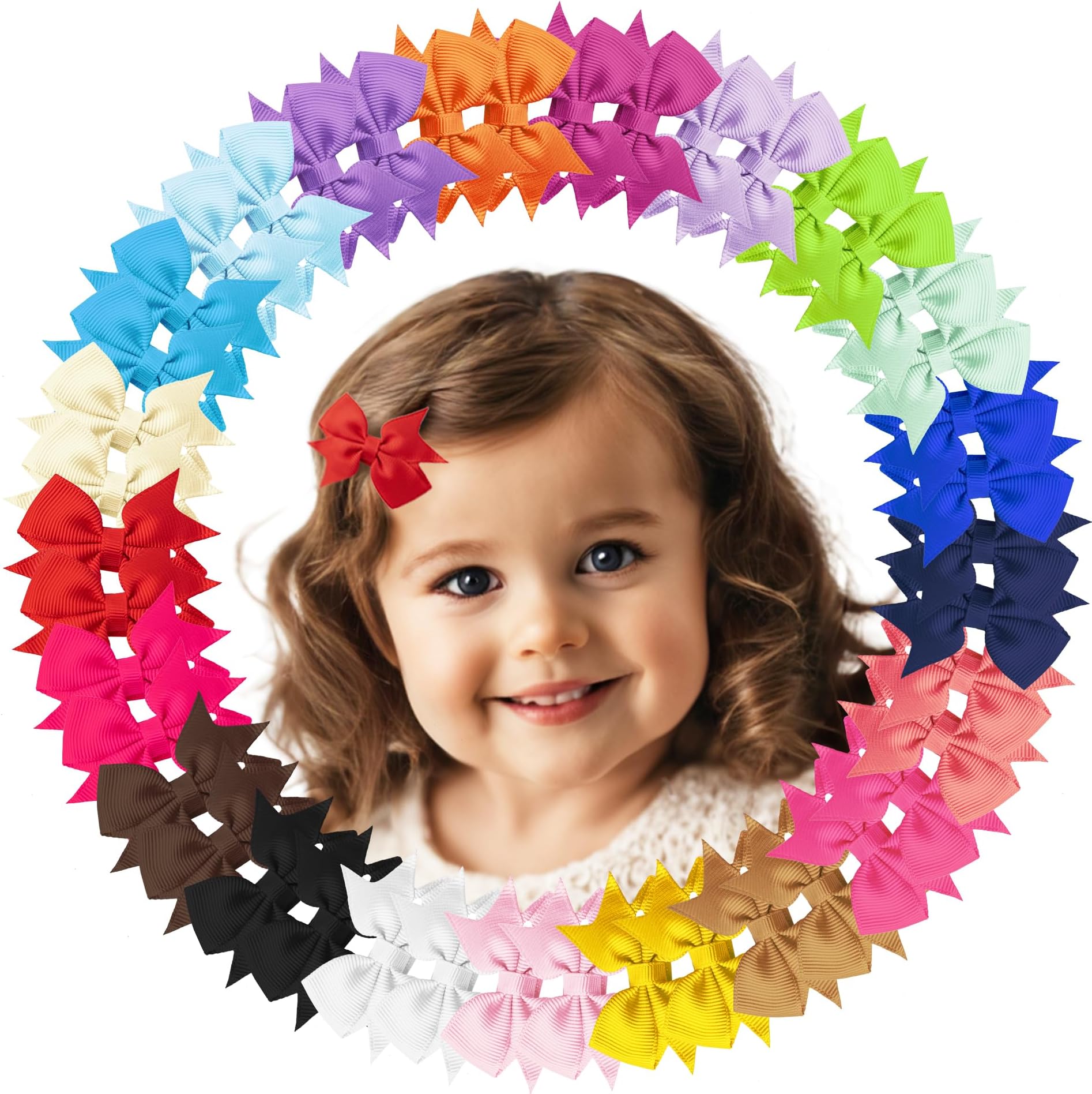 Amazon.com: Hair Clips for Girls - 42PCS Fully Lined Hair Bows ...