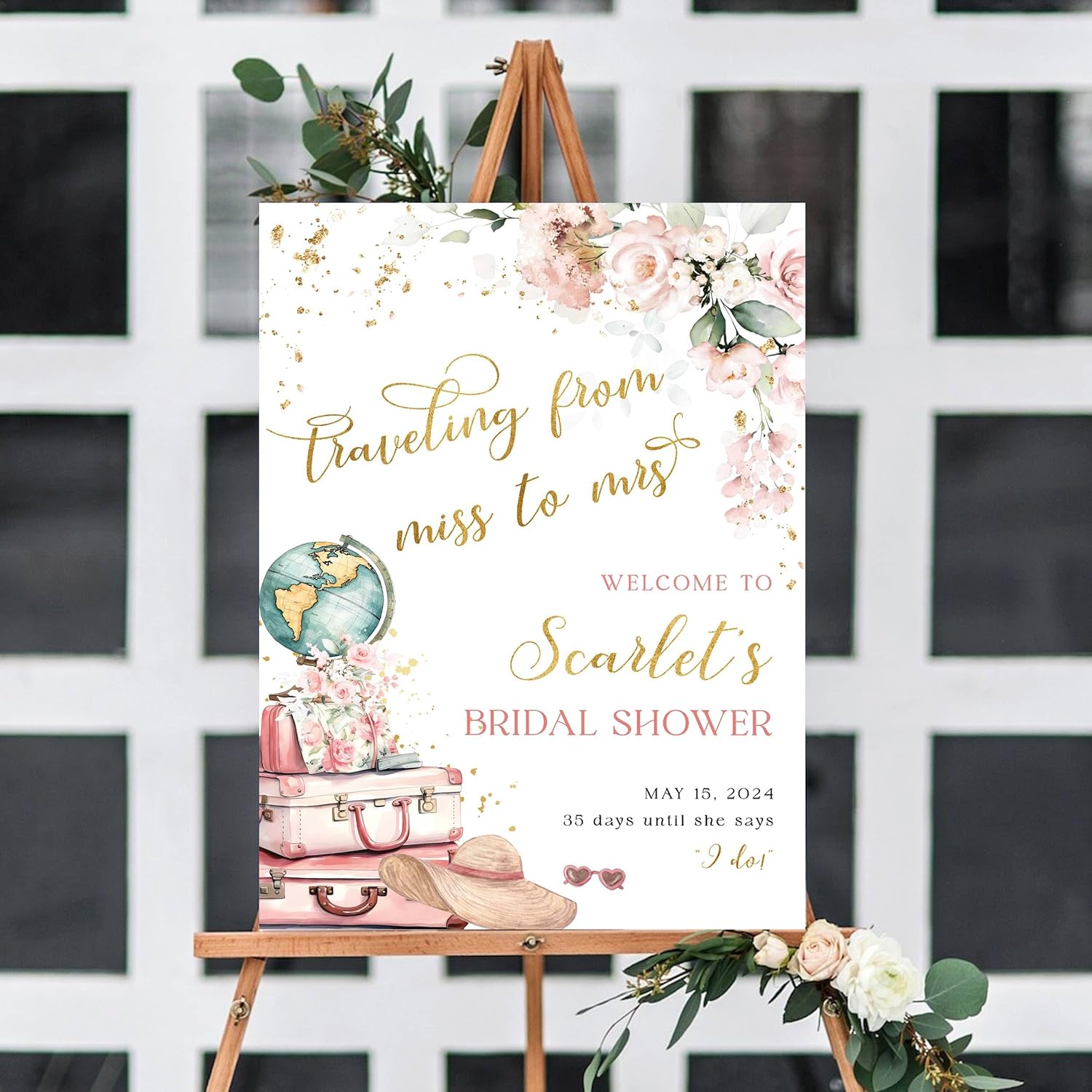 Amazon.com: Lindanr Traveling From Miss to Mrs Bridal Shower Welcome ...