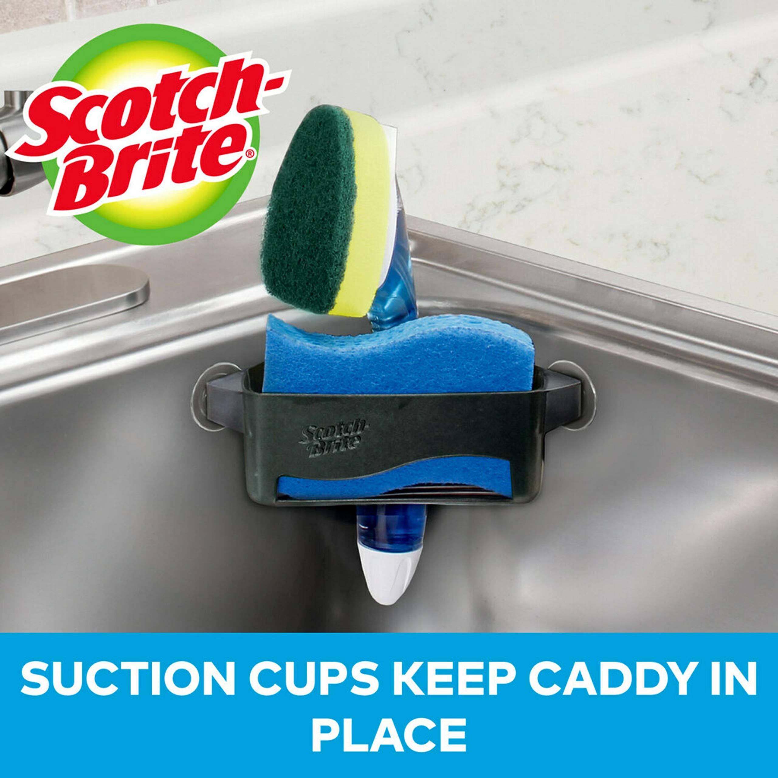 Scotch-Brite Sink Corner Caddy with Non-Scratch Scrub Sponge, Save ...