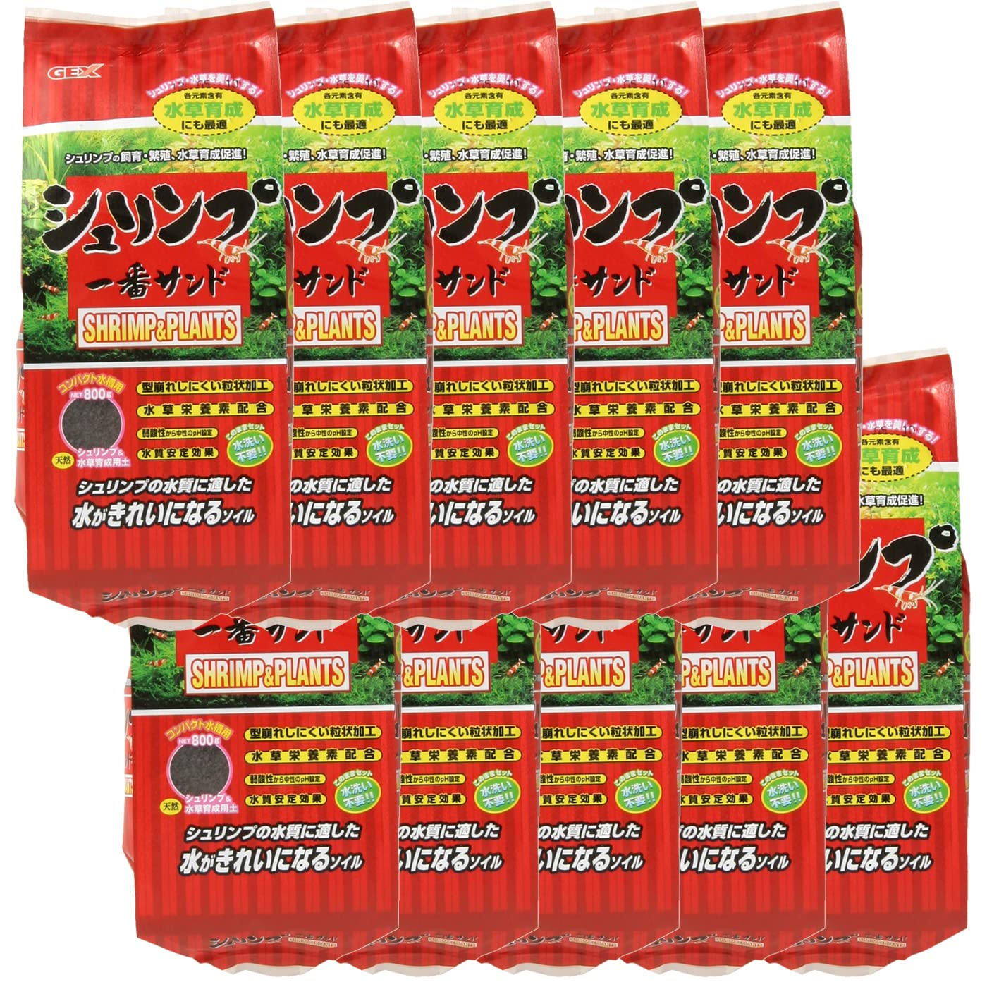 Amazon | GEX シュリンプ一番サンド 800g×10個セット | GEX | 底床 通販