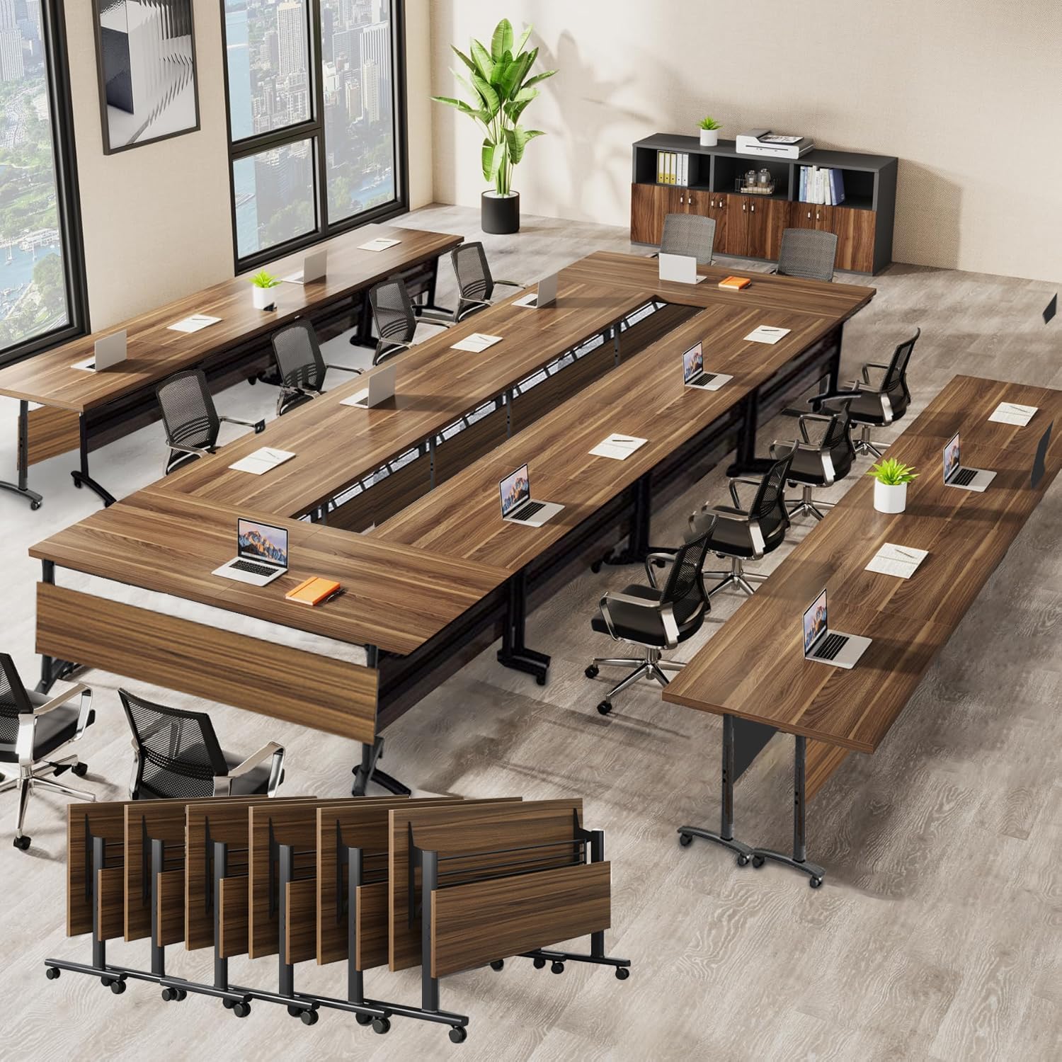 Amazon.com: Conference Table,Modern Portable Folding Conference Room ...