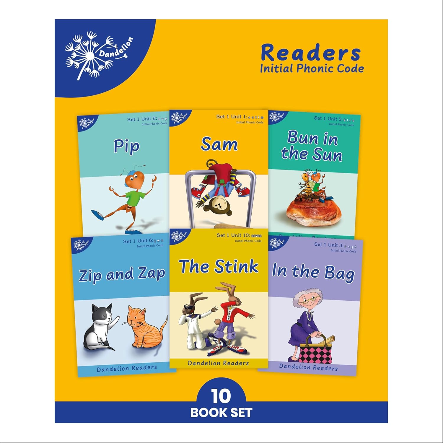 Phonic Books Dandelion Readers Set 1 Units 1-10 Sam (Alphabet Code ...