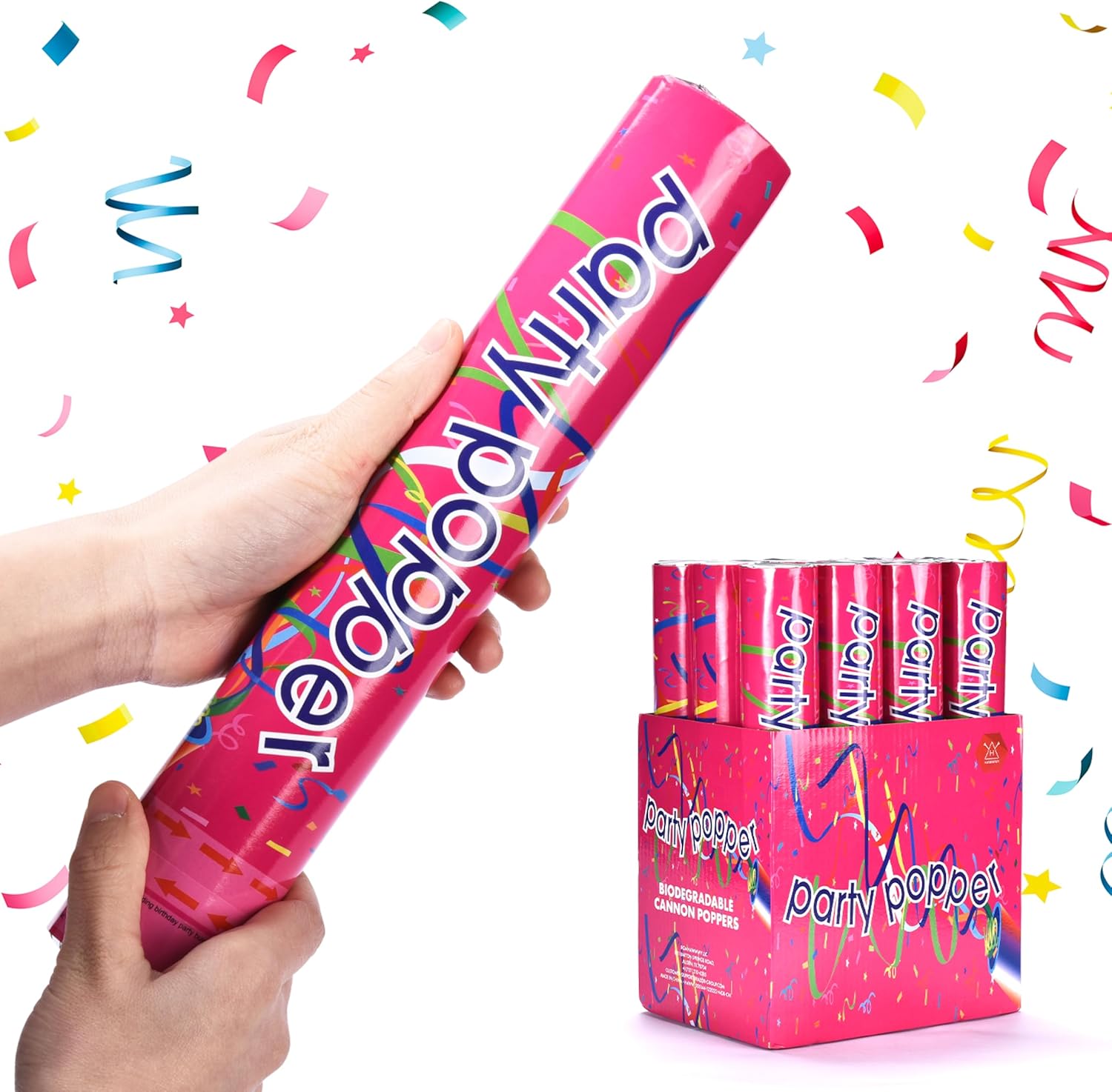 Amazon.com: Hawwwy Confetti Cannon - Party Poppers Shooters - Multicolor Biodegradable Pop ...