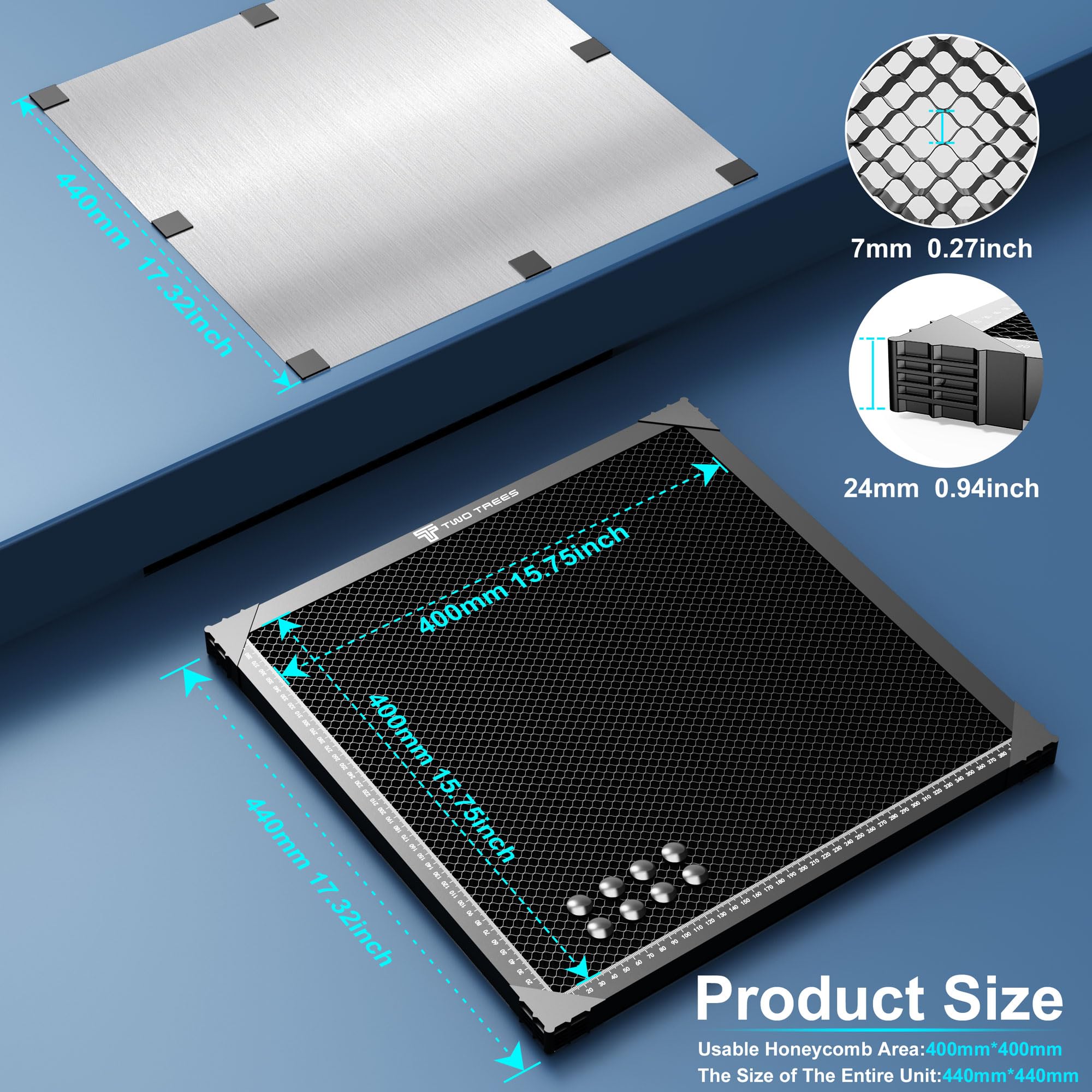 Snapklik.com : Twotrees Honeycomb Laser Bed 440x440mm Honeycomb Working ...