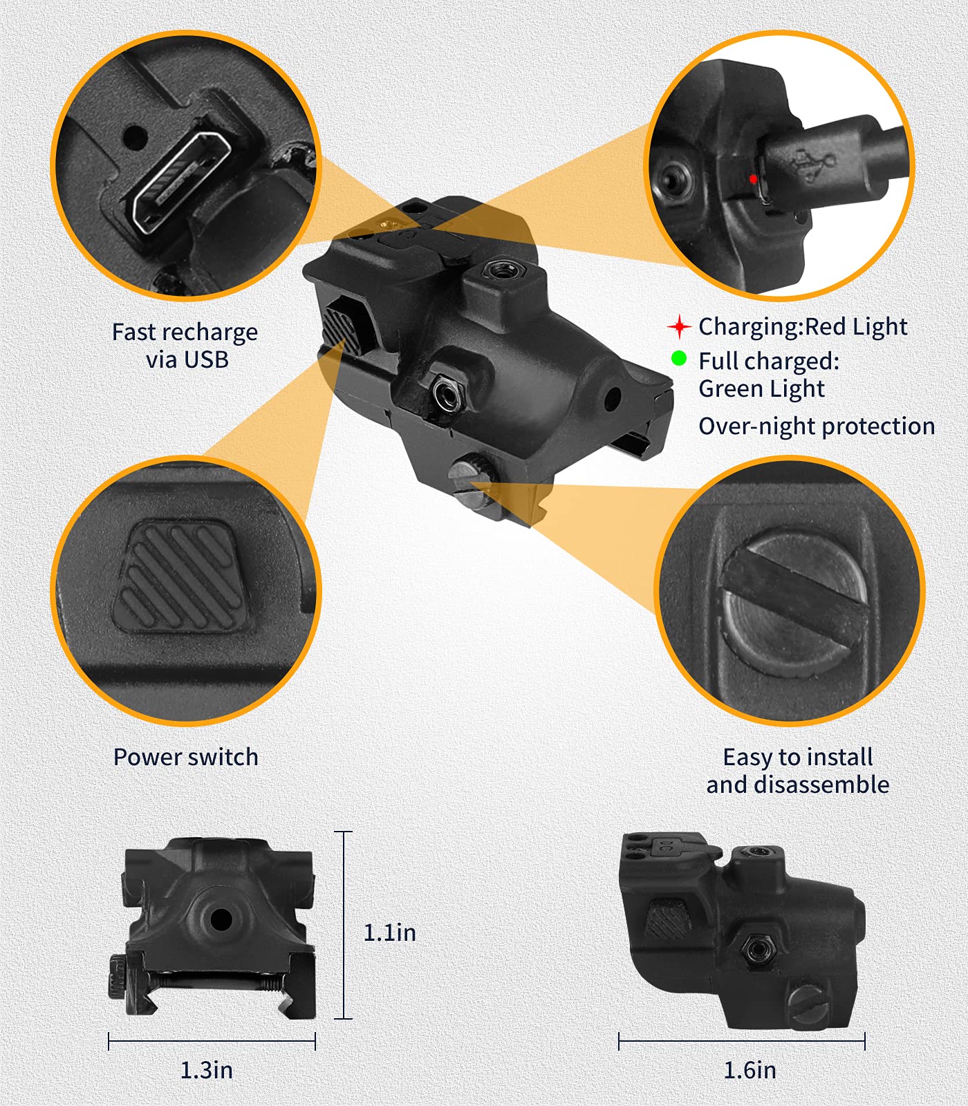 Lightwin Pistol Red Laser Sight Red Dot Tactical Sight Adjustable Low ...