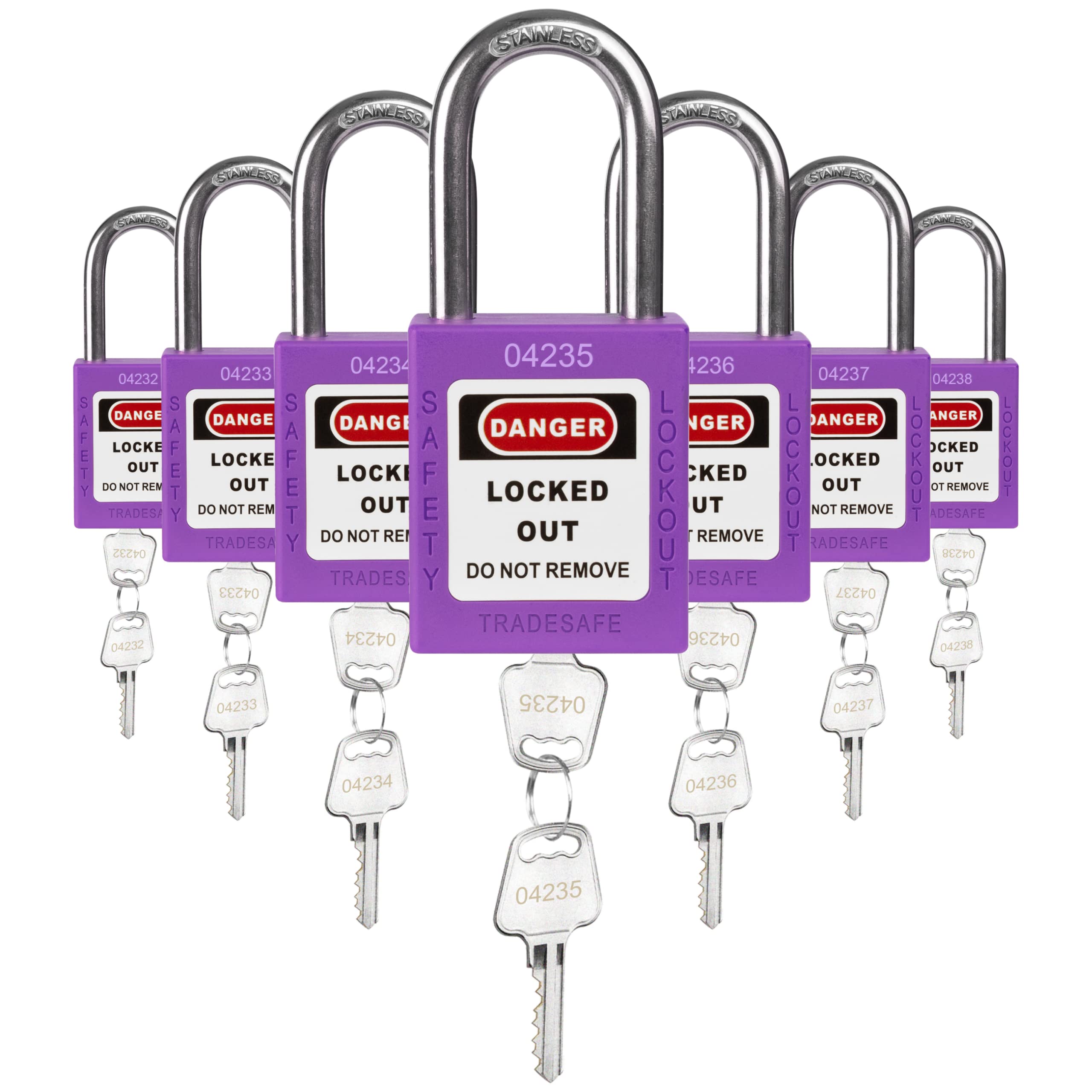 Snapklik.com : Lockout Tagout Locks Set - 7 Purple Loto Locks, Lockout ...
