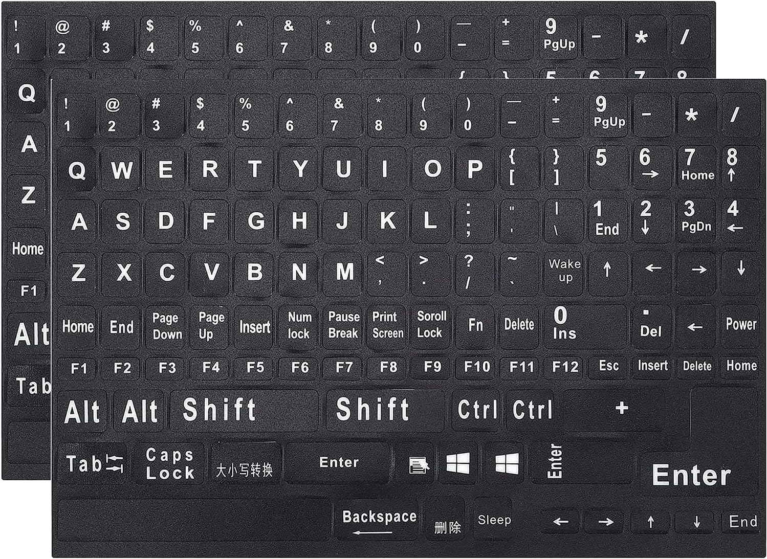 Amazon.com: 2 Pack English Keyboard Stickers Big Letter Full Set (120 ...