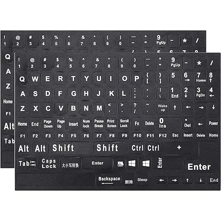 Amazon.com: Round Keyboard Stickers Letter Key Sticker English Computer ...