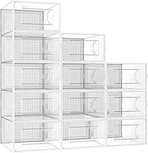 Amazon.com: Kuject X-Large Shoe Storage Box Fit Size 11,Clear Plastic ...