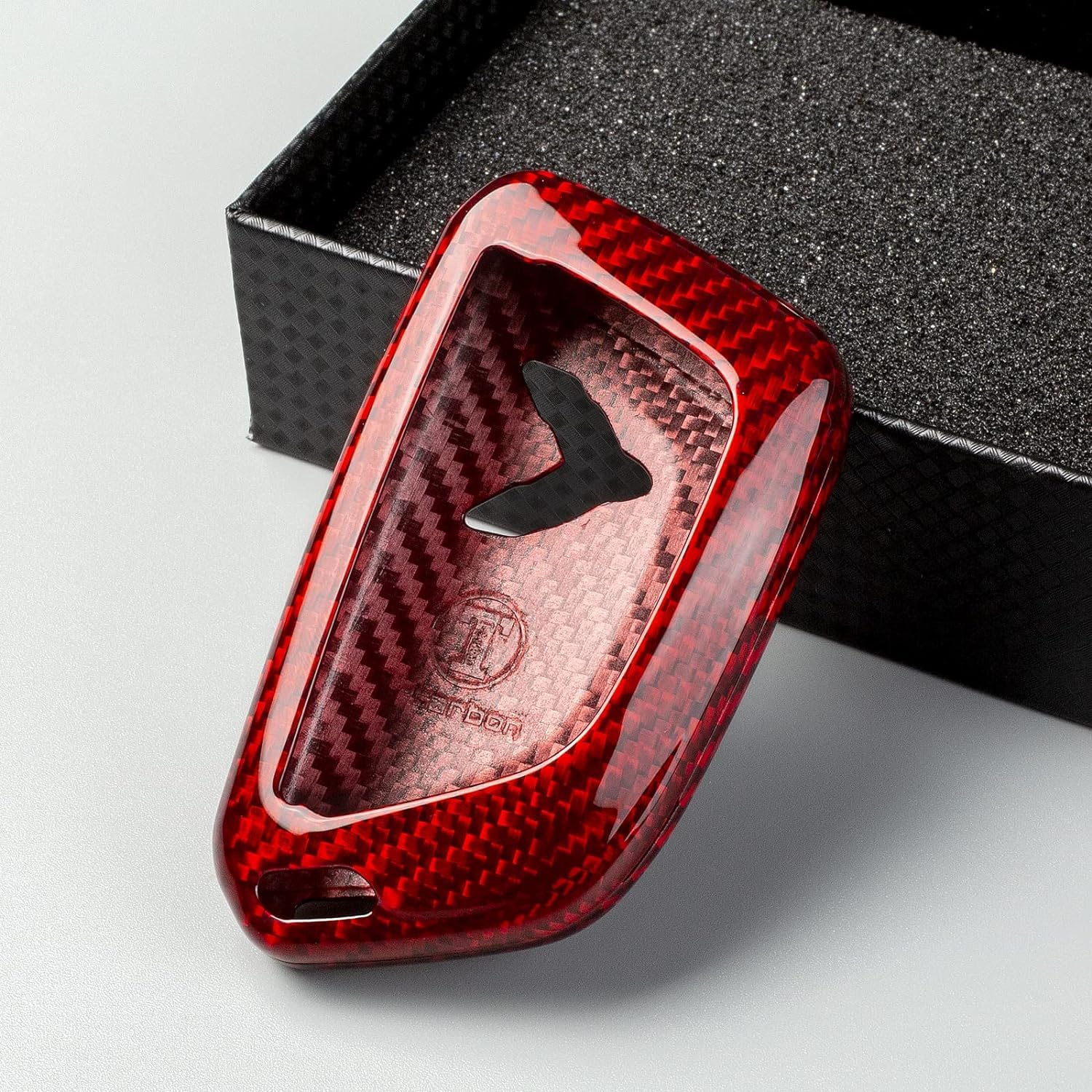 Amazon.com: Real Glass Fiber Key Fob Cover Compatible with Chevrolet ...