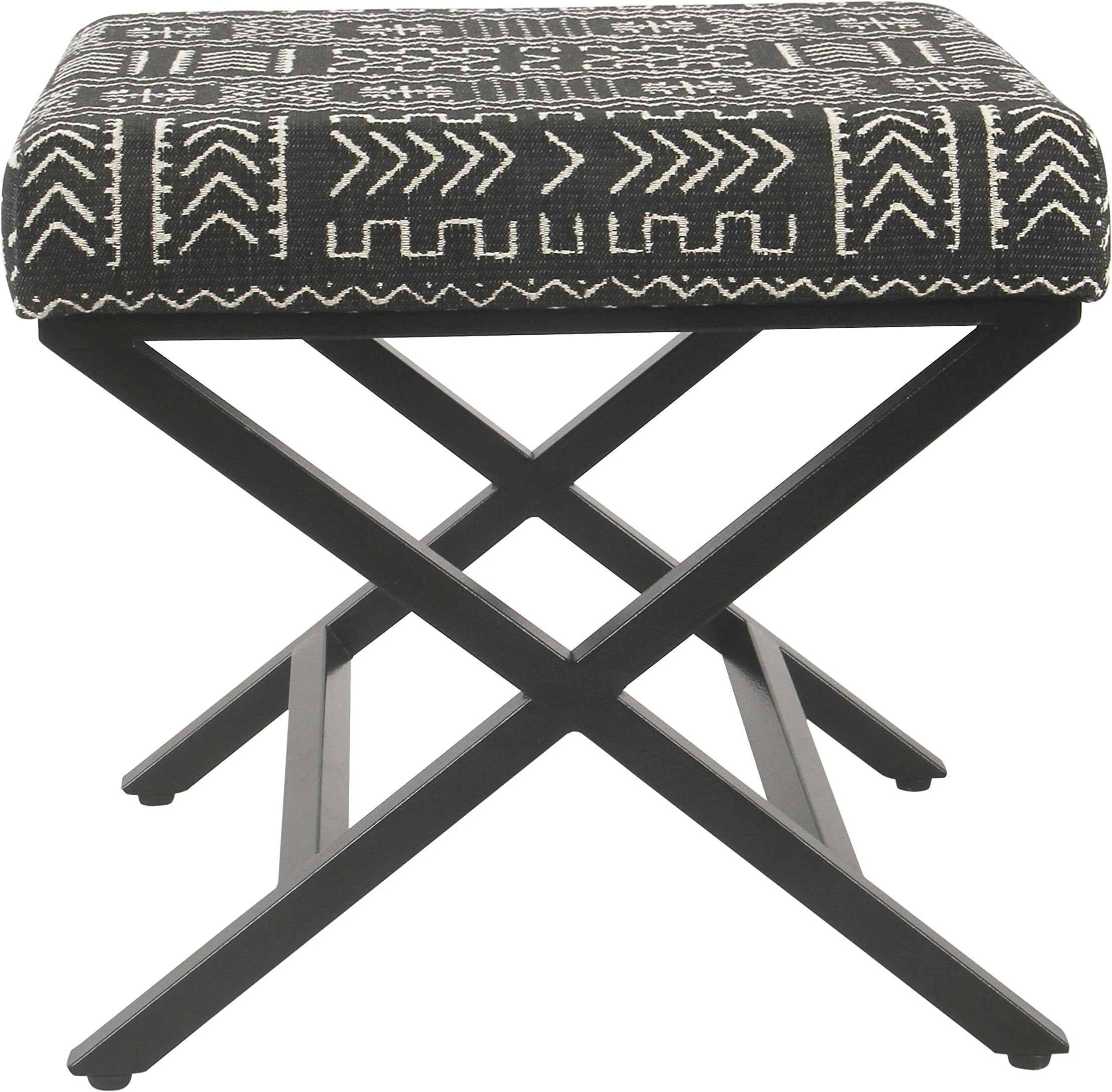Amazon.com: HomePop Home Decor | Modern Square Ottoman with Metal X ...