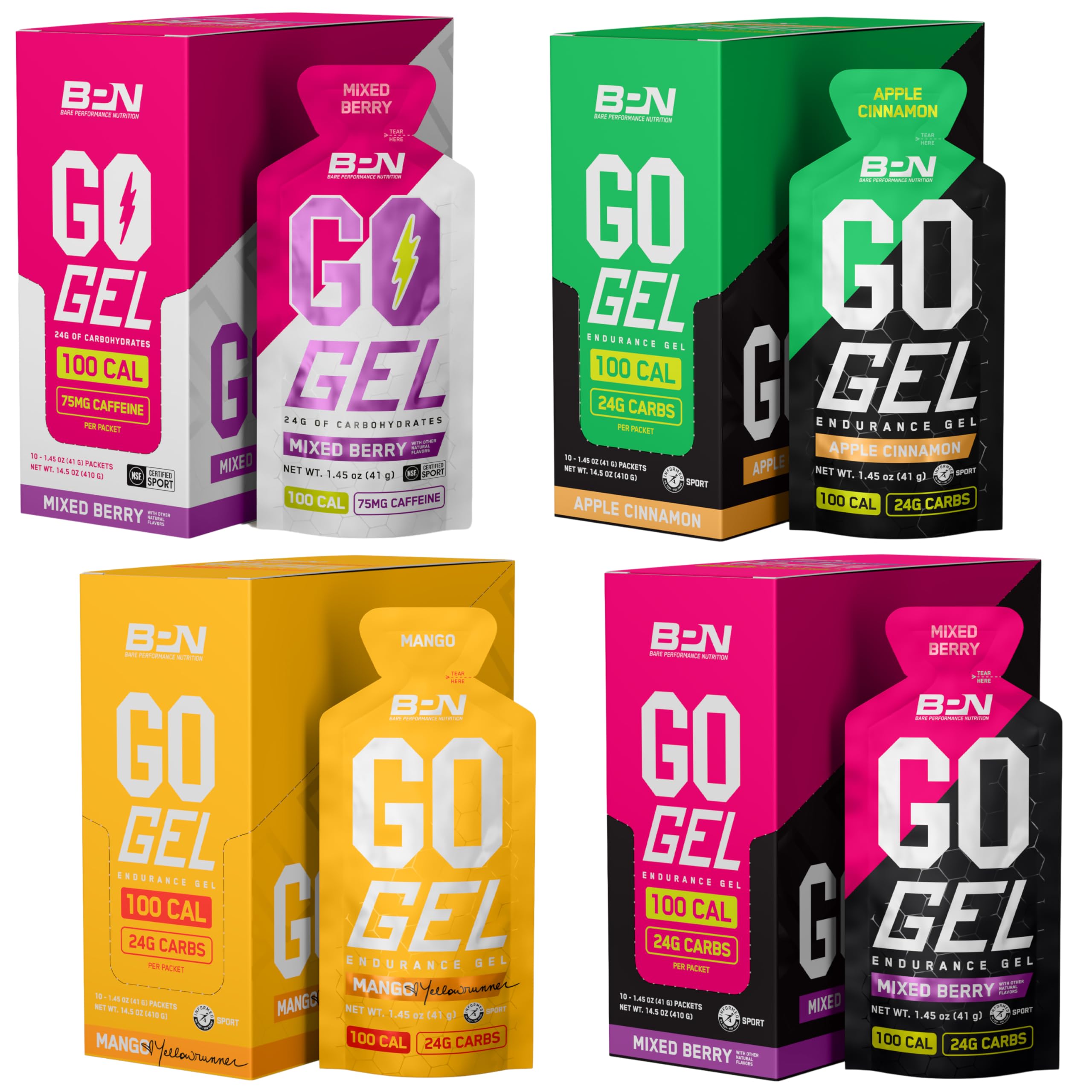 Amazon.com: BARE PERFORMANCE NUTRITION BPN Go Gel Mega Variety Pack ...