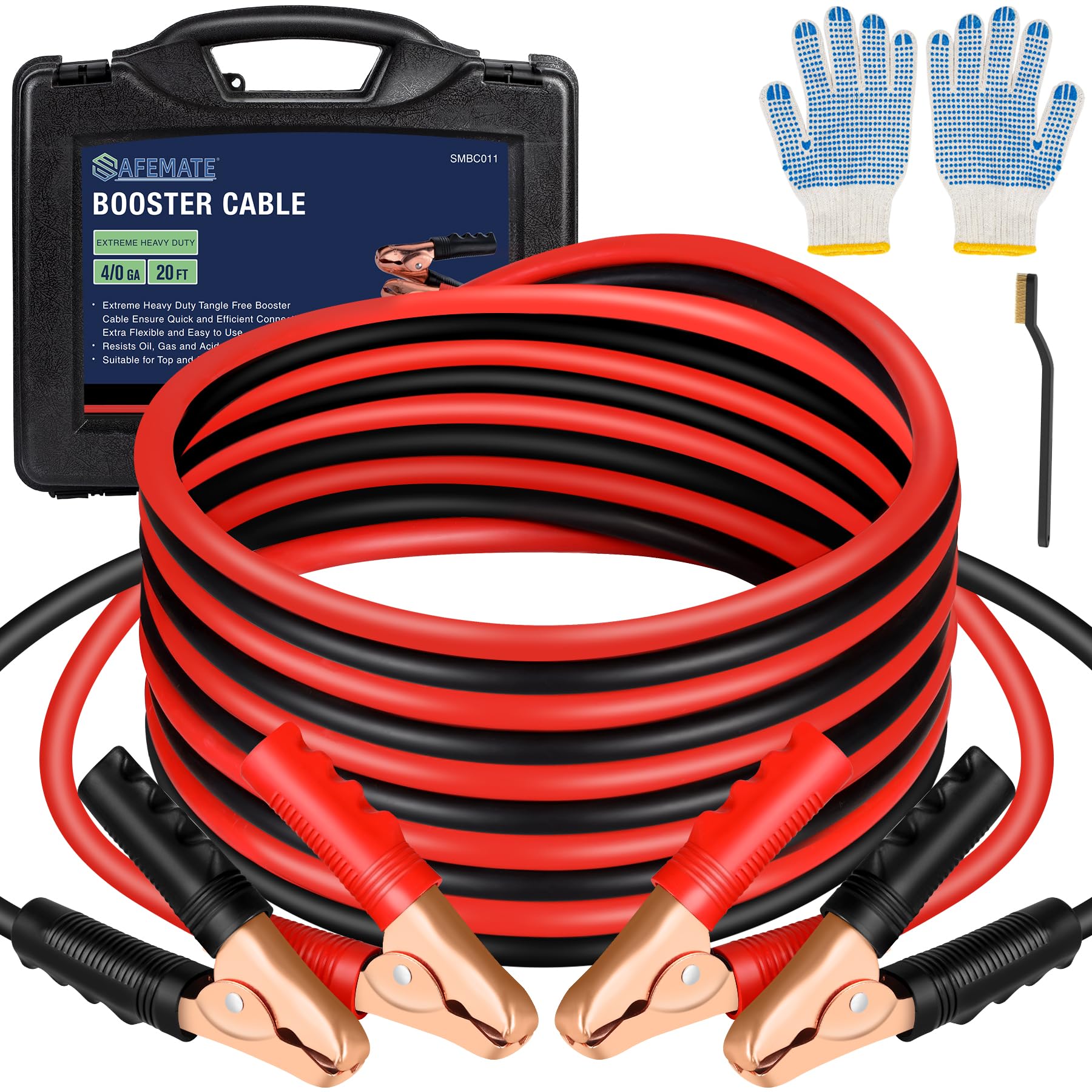 Amazon.com: SAFEMATE 4/0 Guage 20 Ft 3000A Heavy Duty Booster Cables ...
