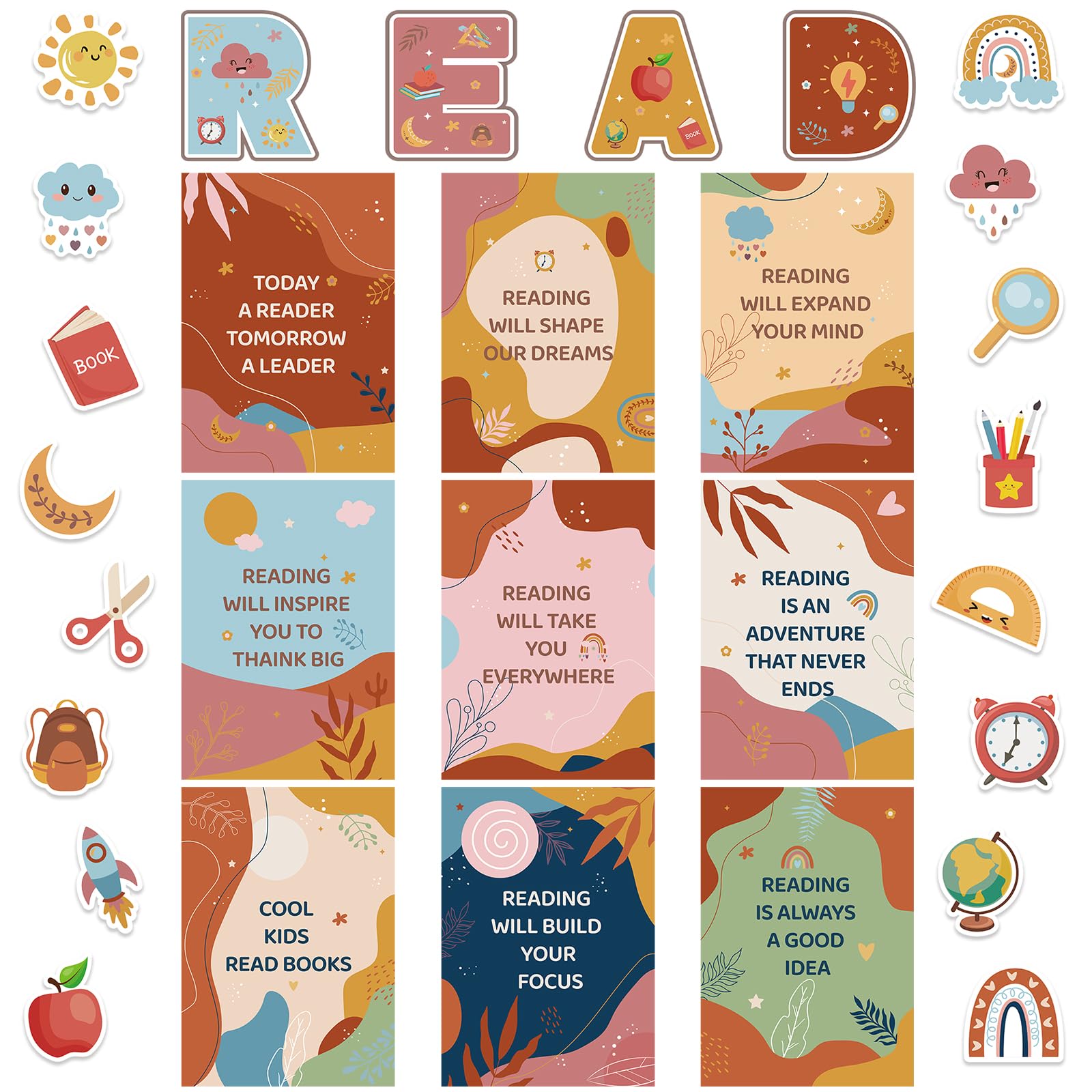 Amazon.com: Machomby 45 Pieces Boho Reading Classroom Decorations ...