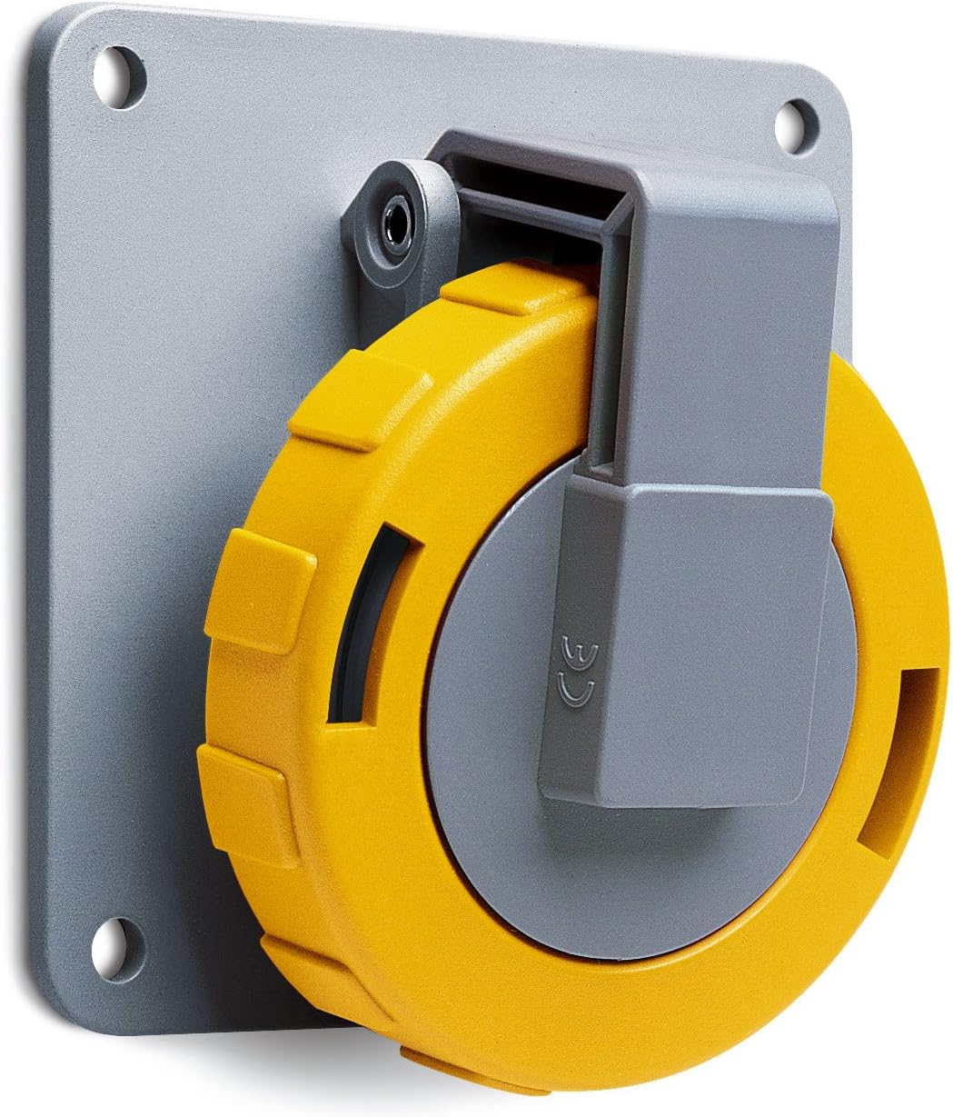 MK Commando K9802 16A 2P+E 100-130V Angled Socket Outlet (IP44 ...