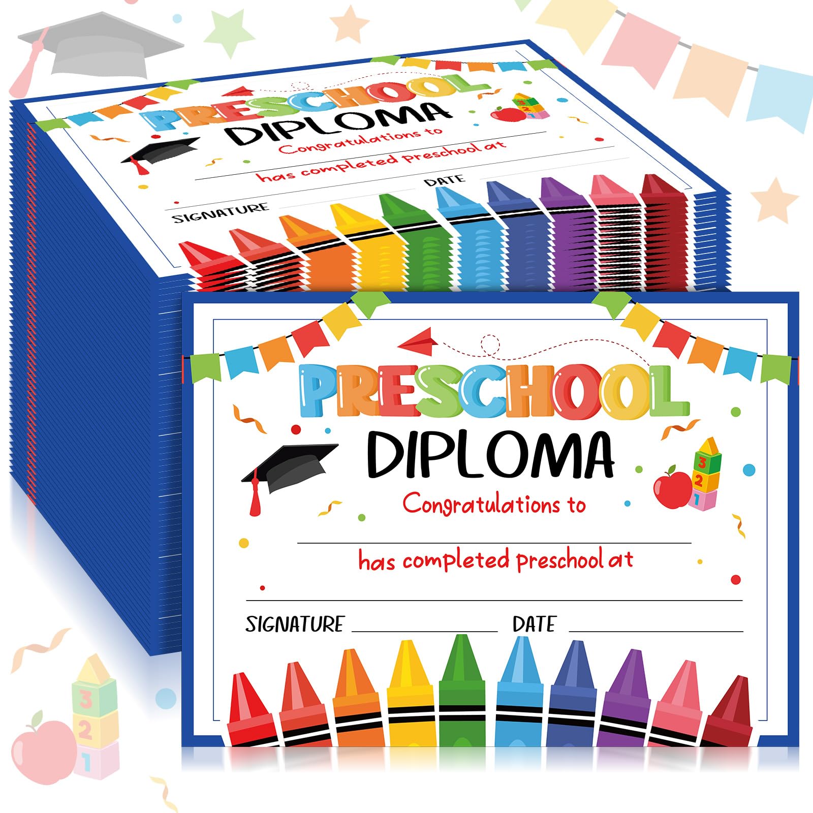 Snapklik.com : Colarr 80 Pcs Preschool Diploma Certificate Kid ...