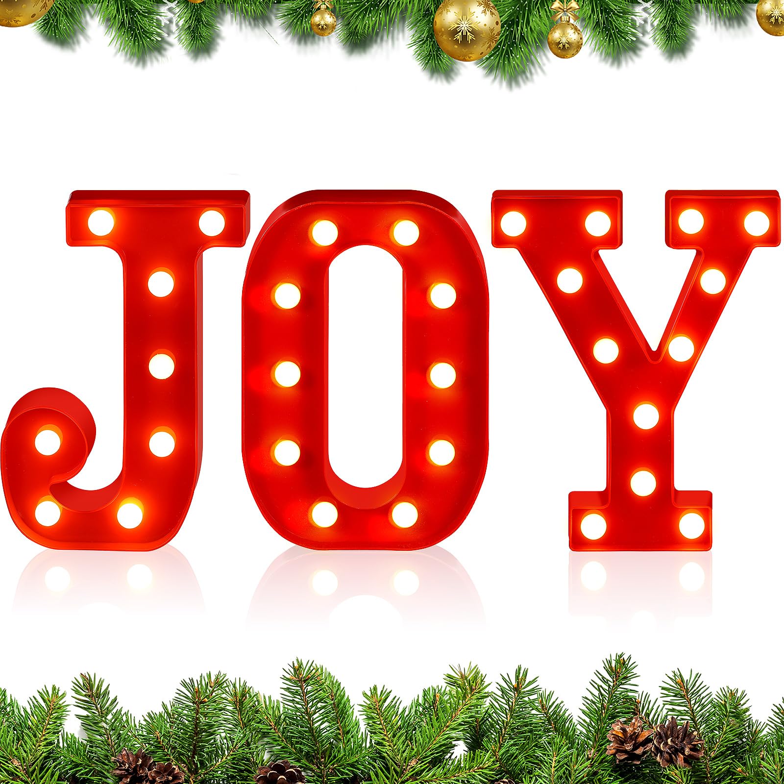 Led Lighted Joy Sign Windowdoor Hanging Indooroutdoor Christmas Decor