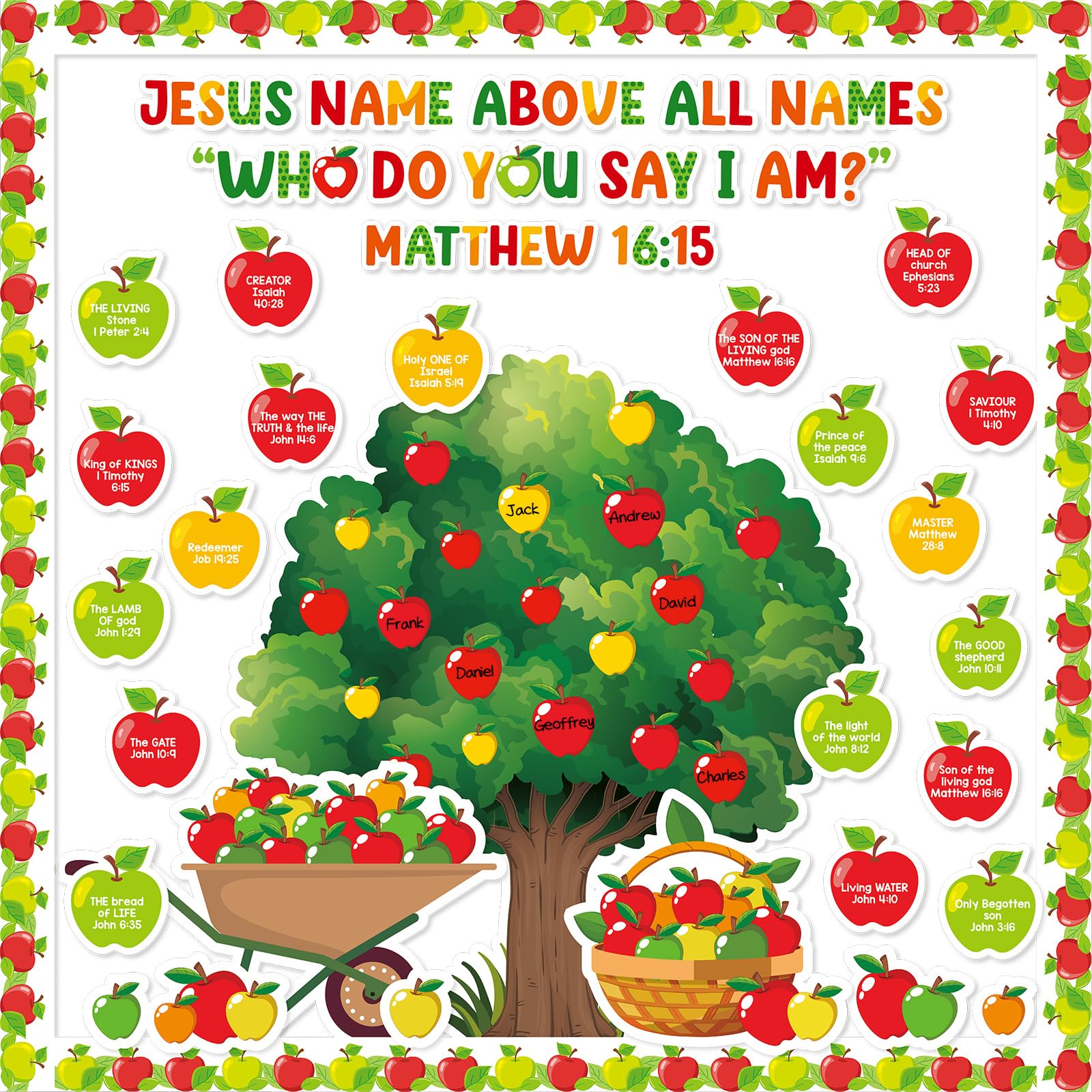 Amazon.com : Apple Tree Bulletin Board Decorations Set Nativity ...