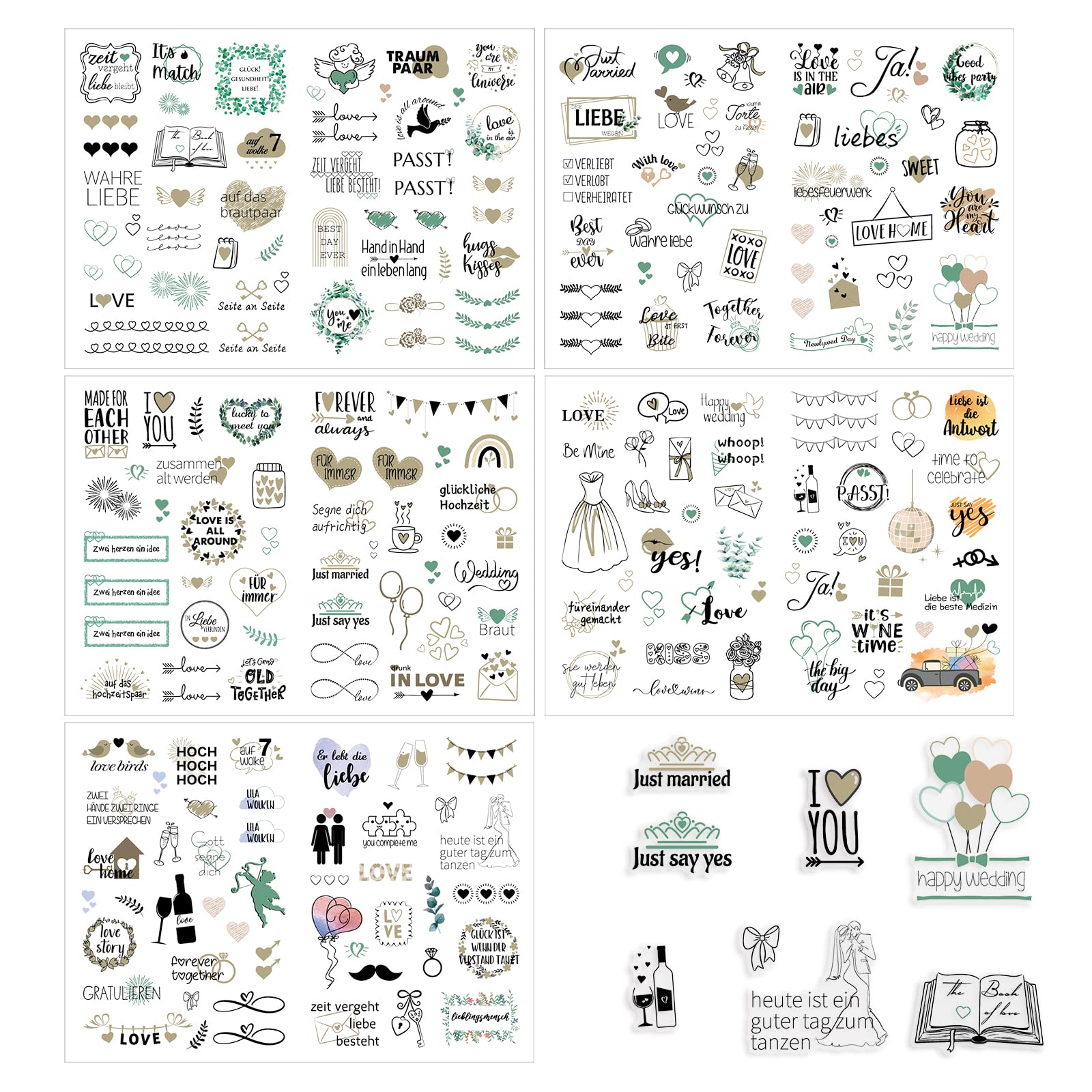 LacyMC Sticker Wedding Guest Book (213 Stickers), Perfect Sticker Set ...