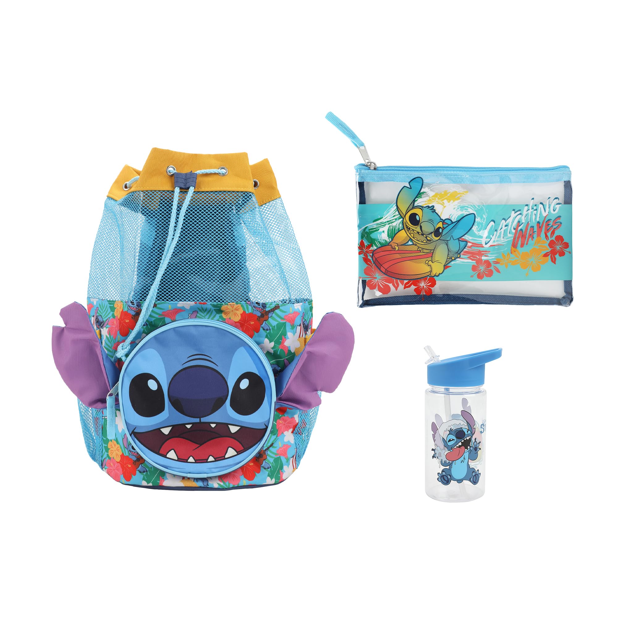 Amazon.com | Disney's Stitch 3-Piece Youth Beach Backpack Set With ...