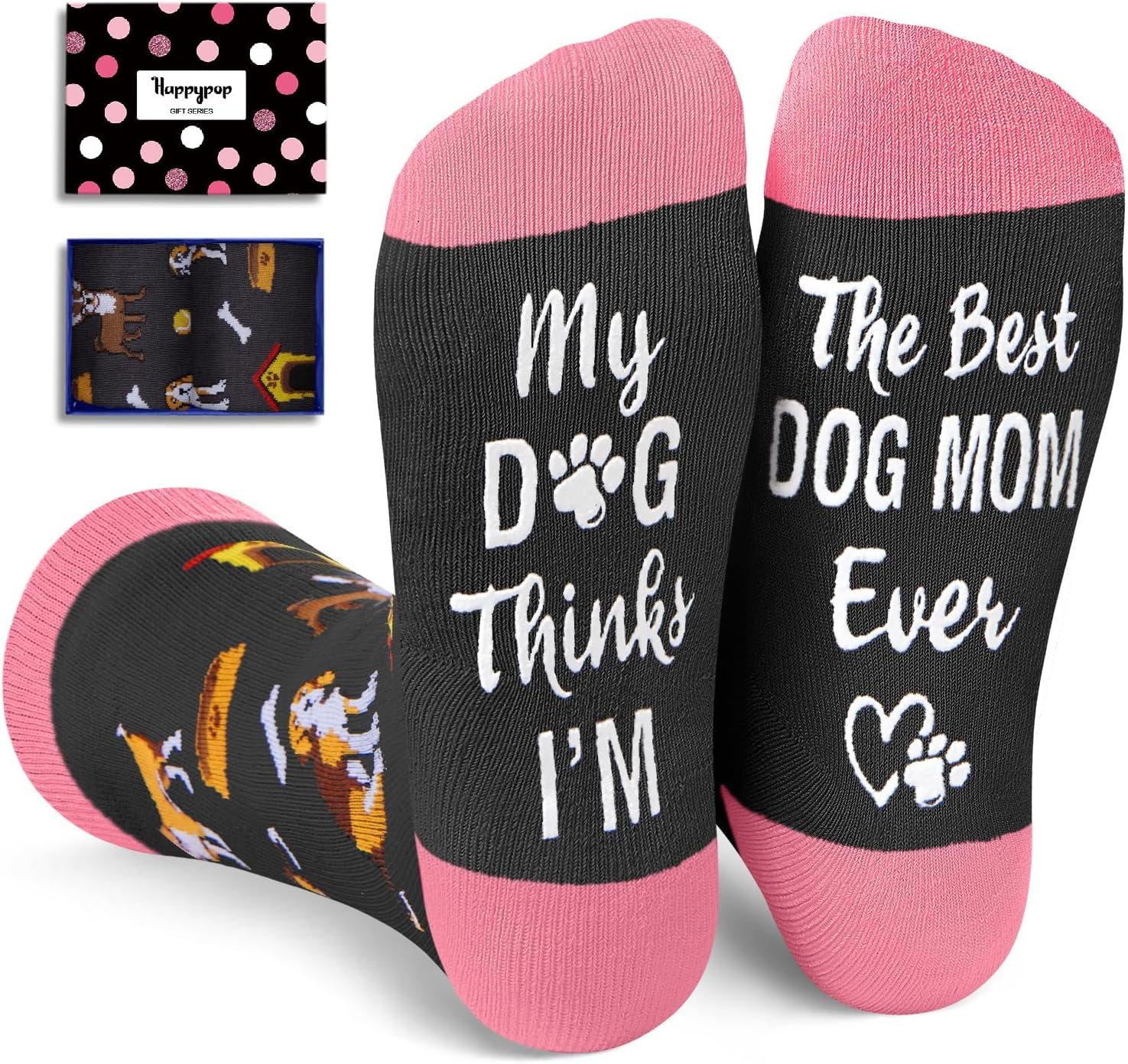 Amazon.com: HAPPYPOP Dog Mom Gifts for Women - Funny Dog Lover Socks ...