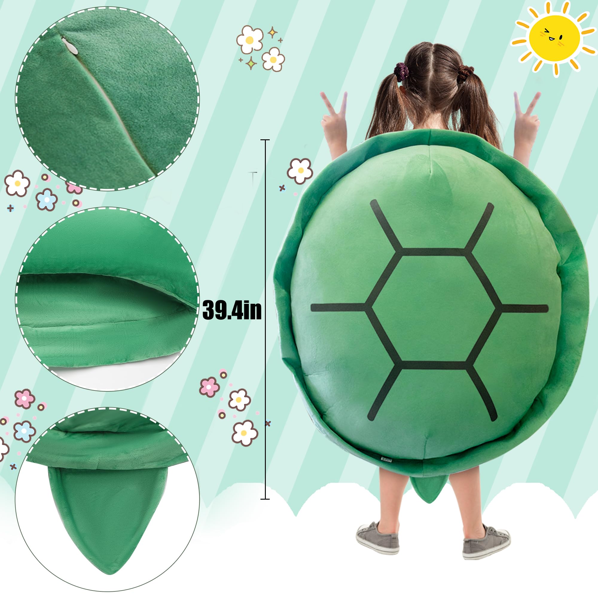 Enhopty 40" Wearable Turtle Shell Plush Pillows Tortoise Plush Pillow ...
