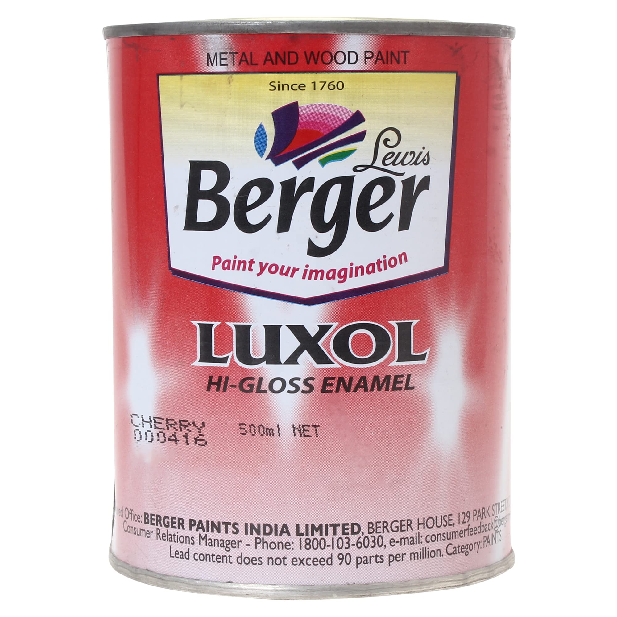 BERGER Luxol Hi Gloss Enamel Cherry 500Ml : Amazon.in: Home & Kitchen