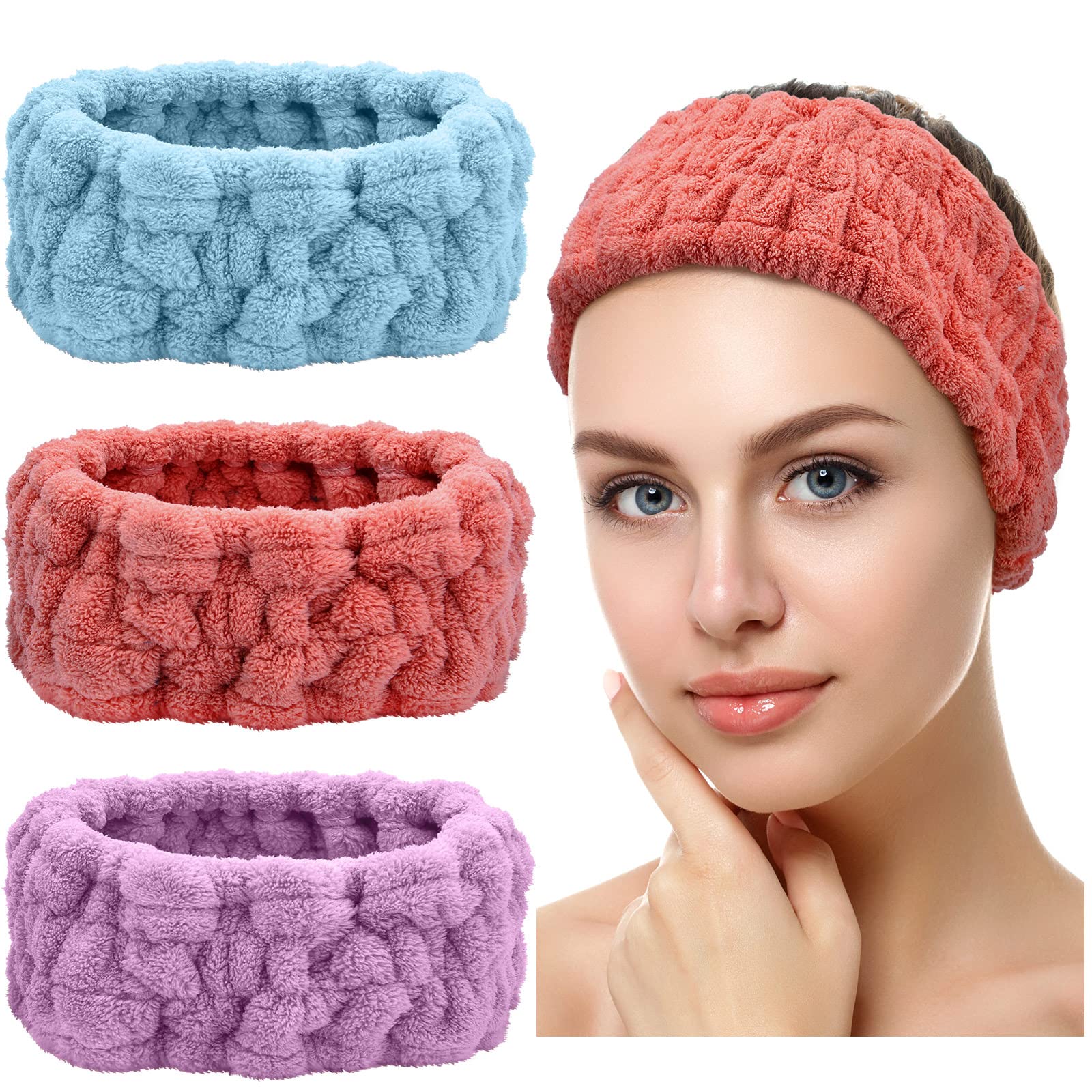 Amazon.com : Chuangdi 3 Pieces Elastic Headband for Makeup, Yoga ...