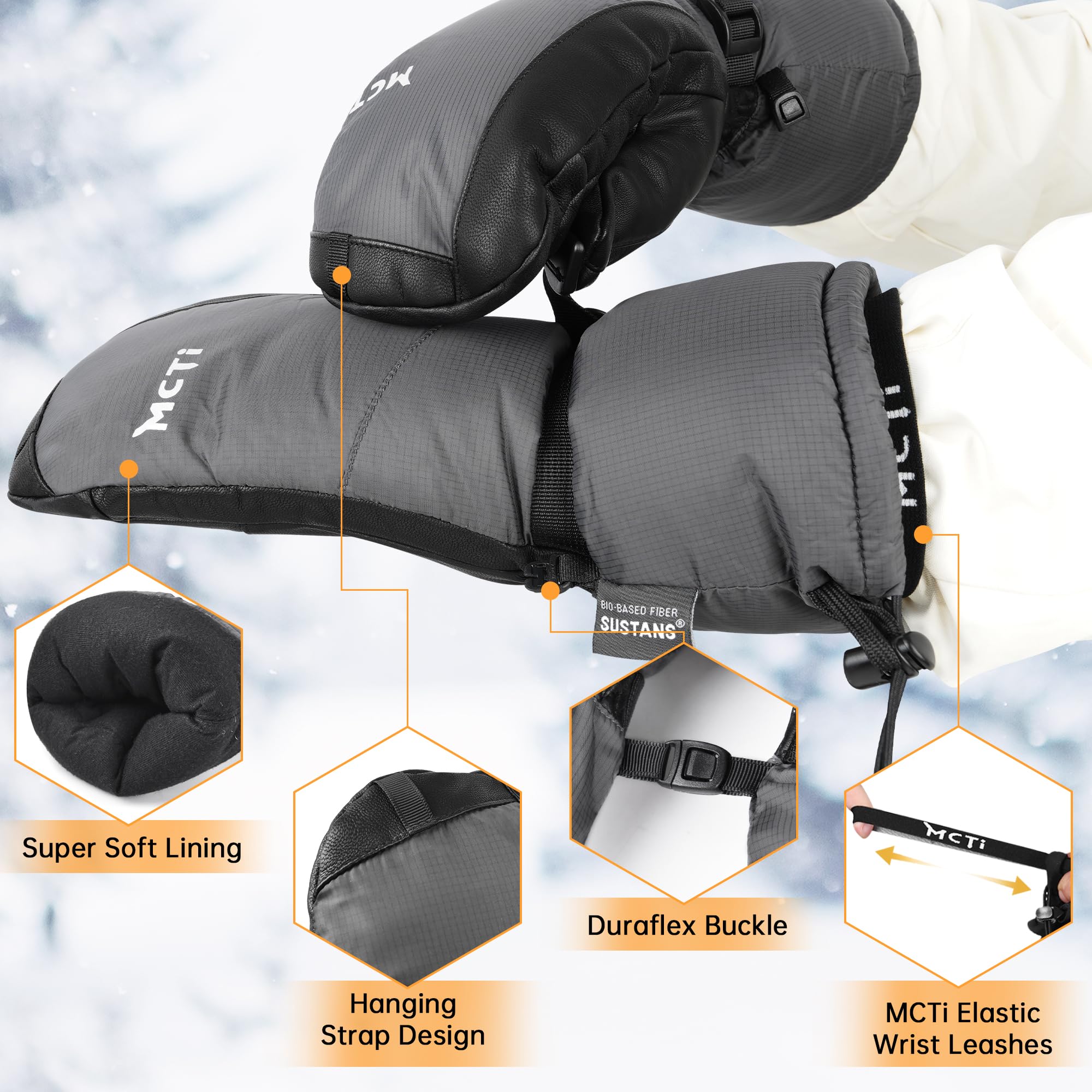 Snapklik.com : Ski Mittens Down Mittens Winter Cold Weather Waterproof ...