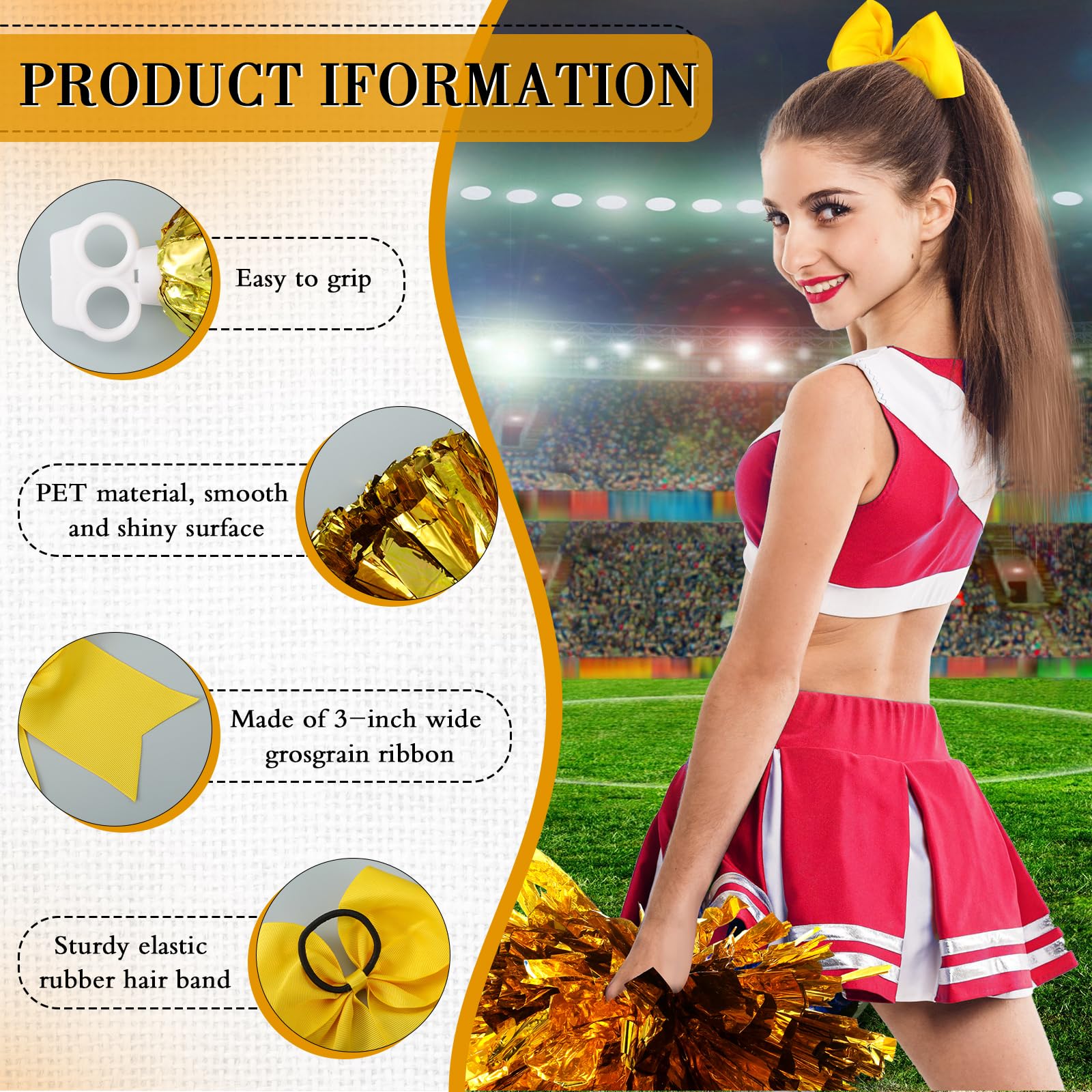 Snapklik.com : Hanaive 3 Pcs Cheerleading Pom Poms And Large ...