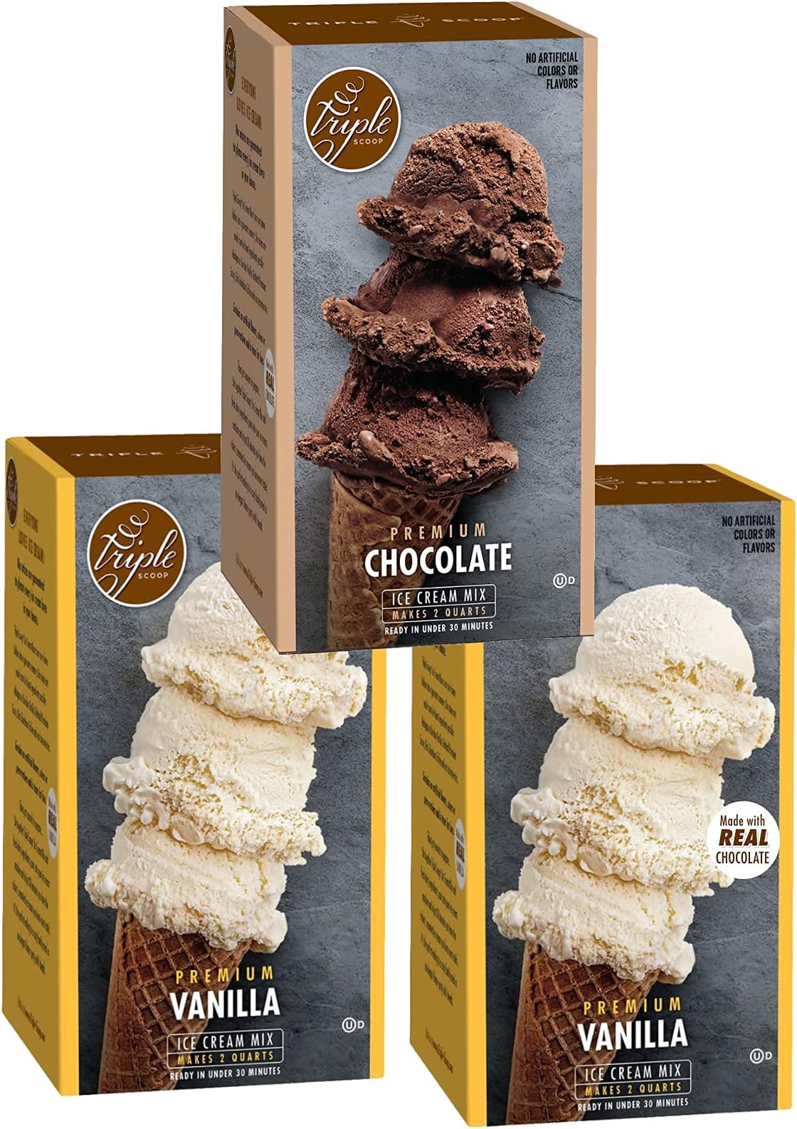 Amazon.com: Triple Scoop Ice Cream Mix Sampler | Vanilla & Chocolate ...