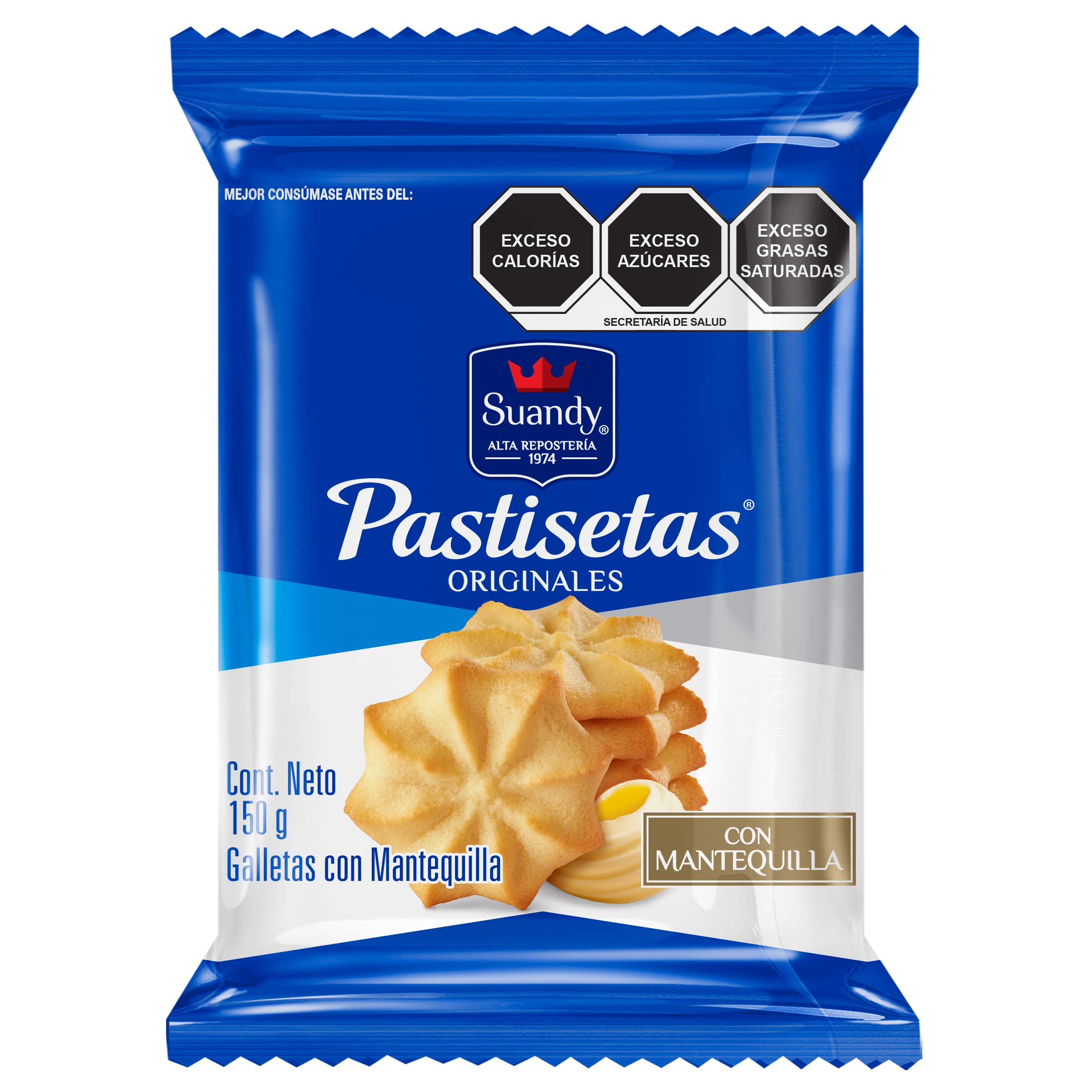 Suandy Pastisetas de Mantequilla, 40 piezas, 150g, 150 gramo, 1 ...