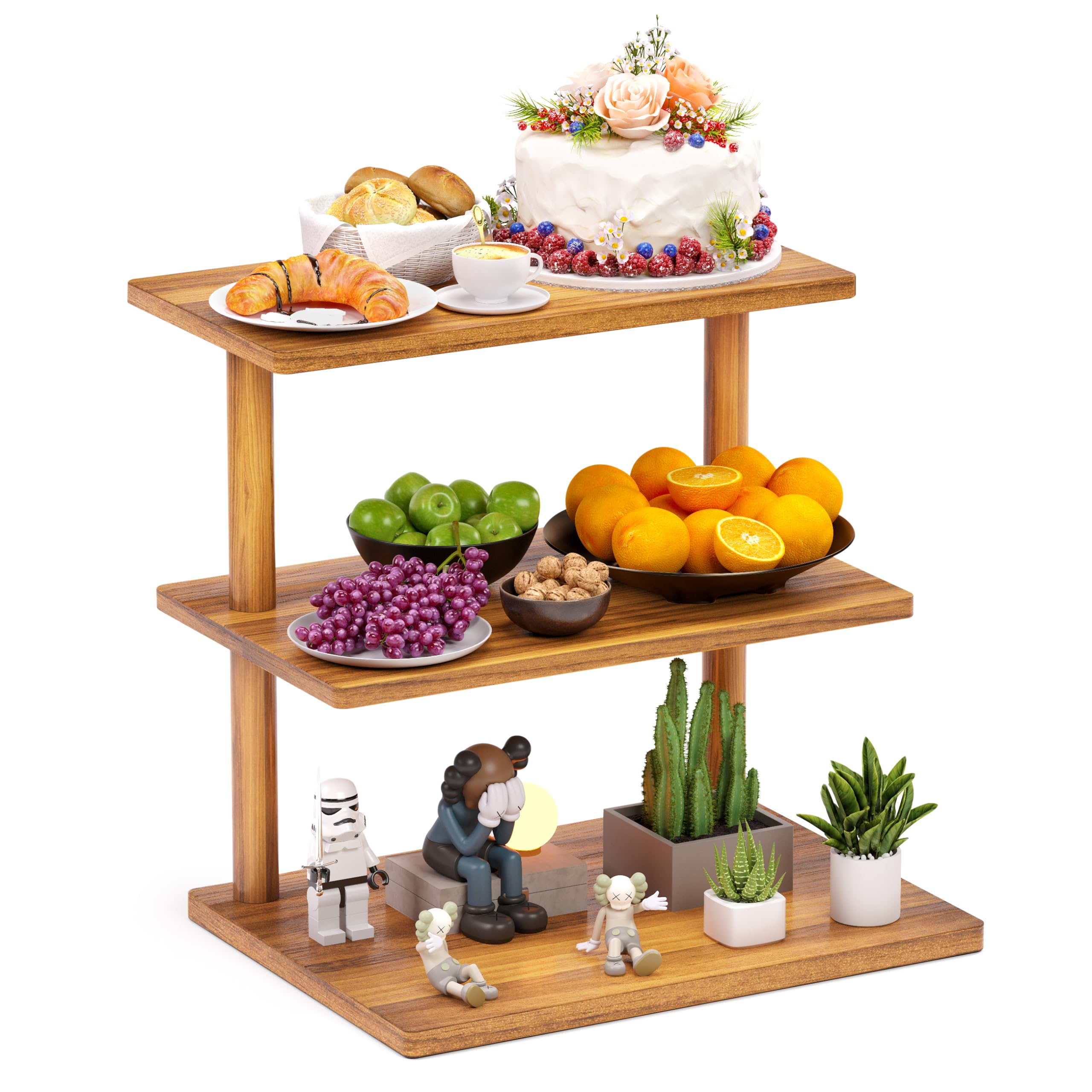 Cupcake Stand, Acacia Wooden Cupcake Stands for Dessert Table, Wood ...