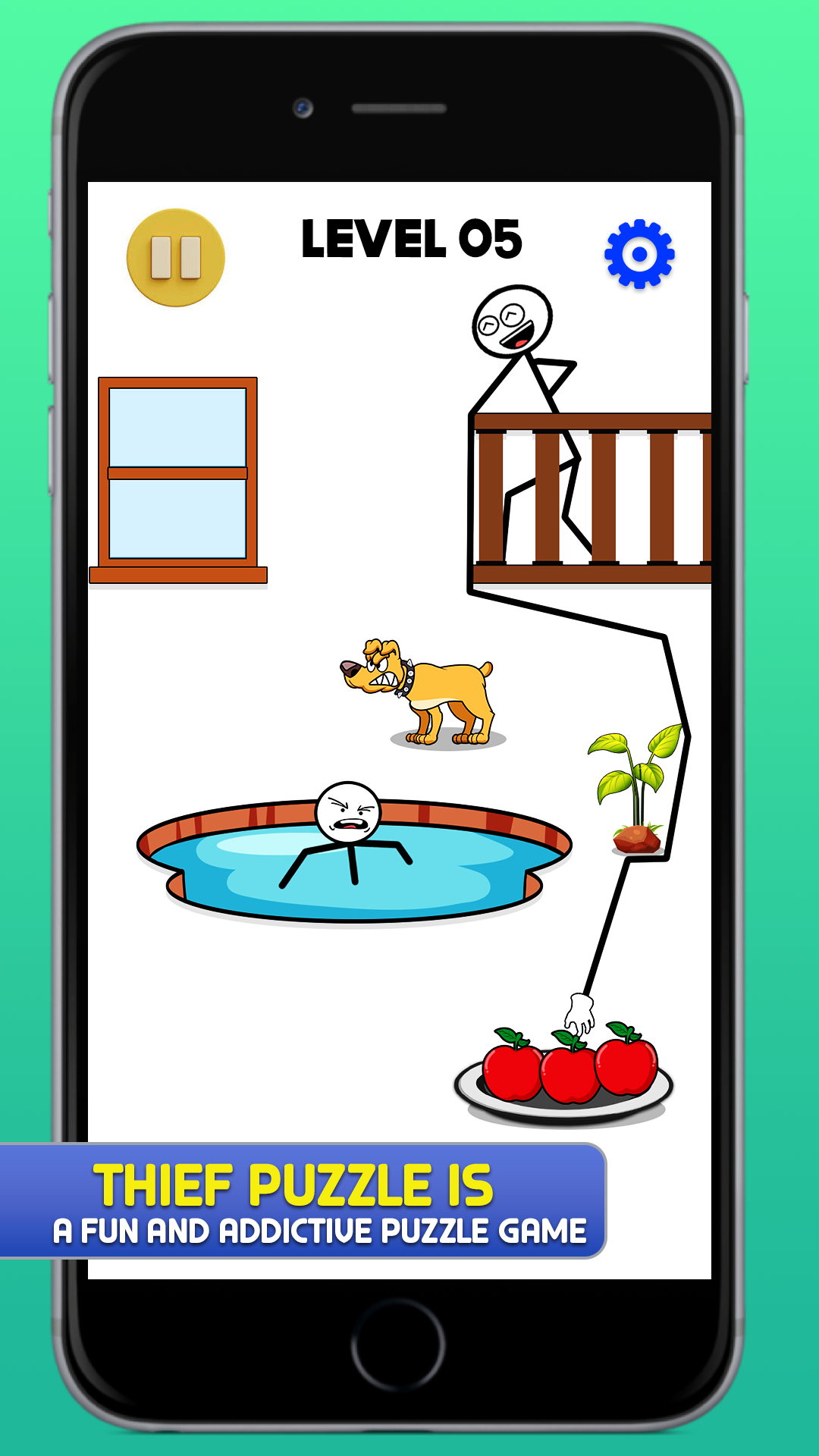 Stickman Thief Escape Brain Test and Puzzle Game: Master and Expert ...