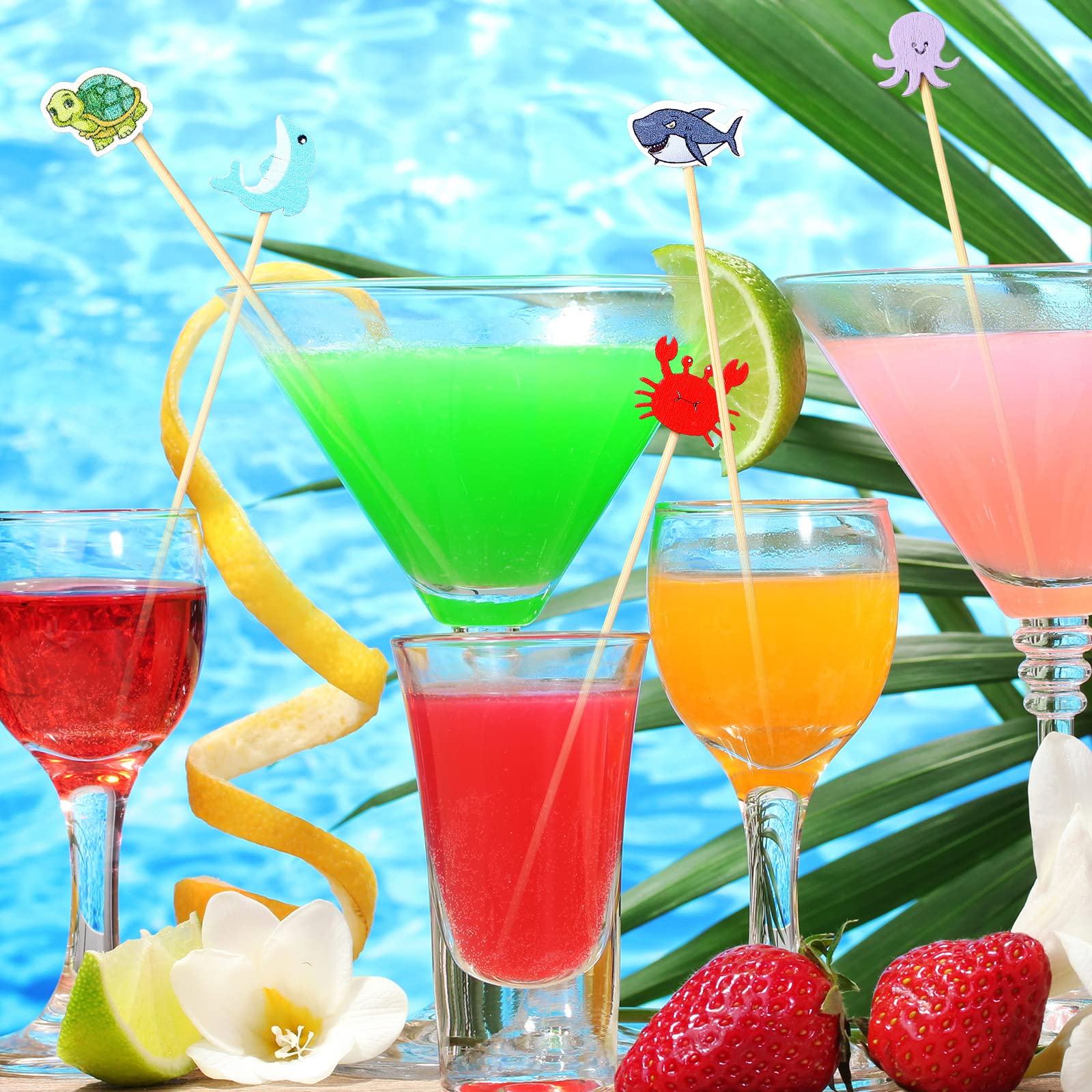 Snapklik.com : 100 Pieces Sea Creature Cocktail Toothpicks Ocean ...