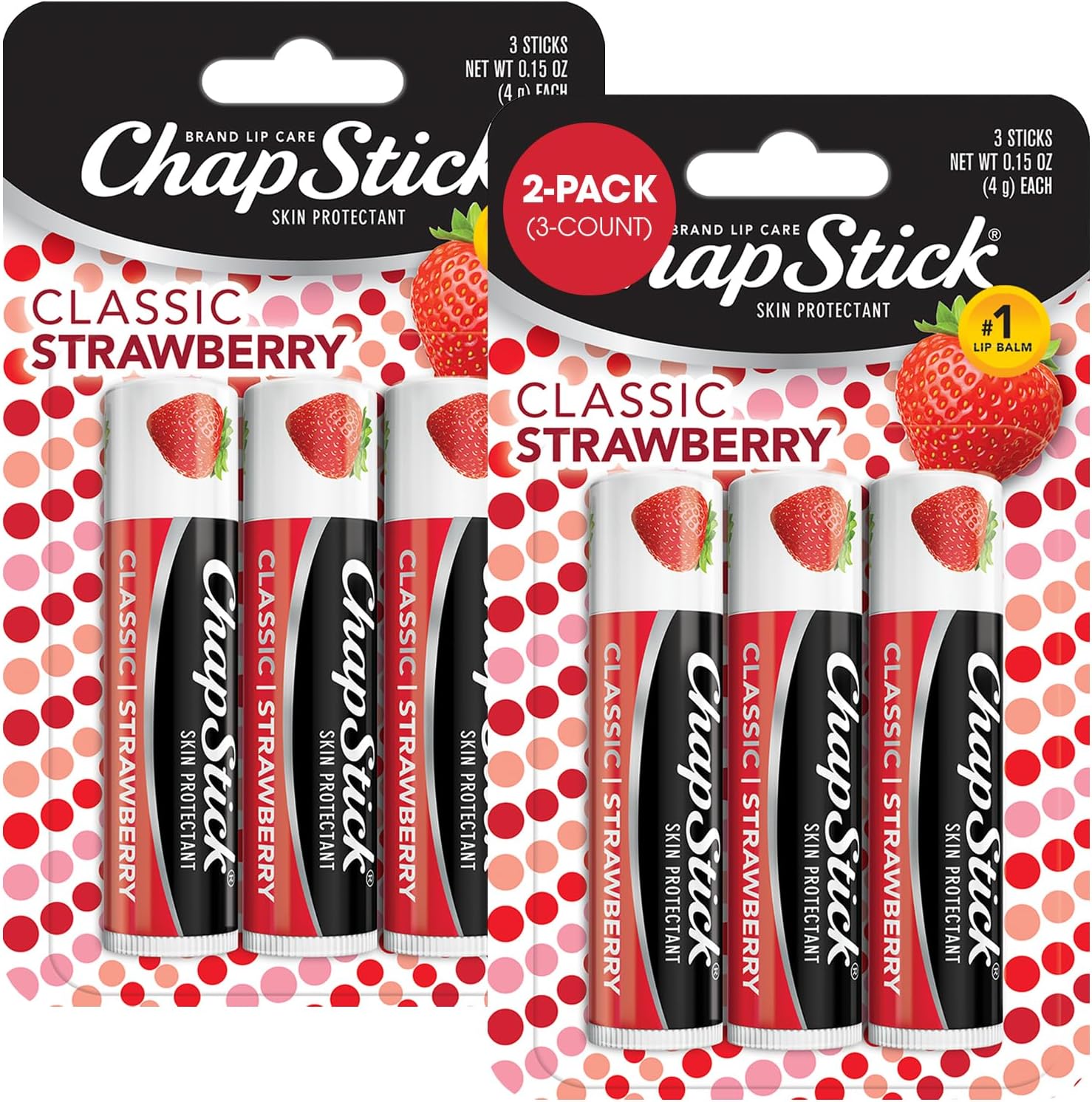 Amazon.com : ChapStick Classic Strawberry Lip Balm, 6-Count – Tinted ...