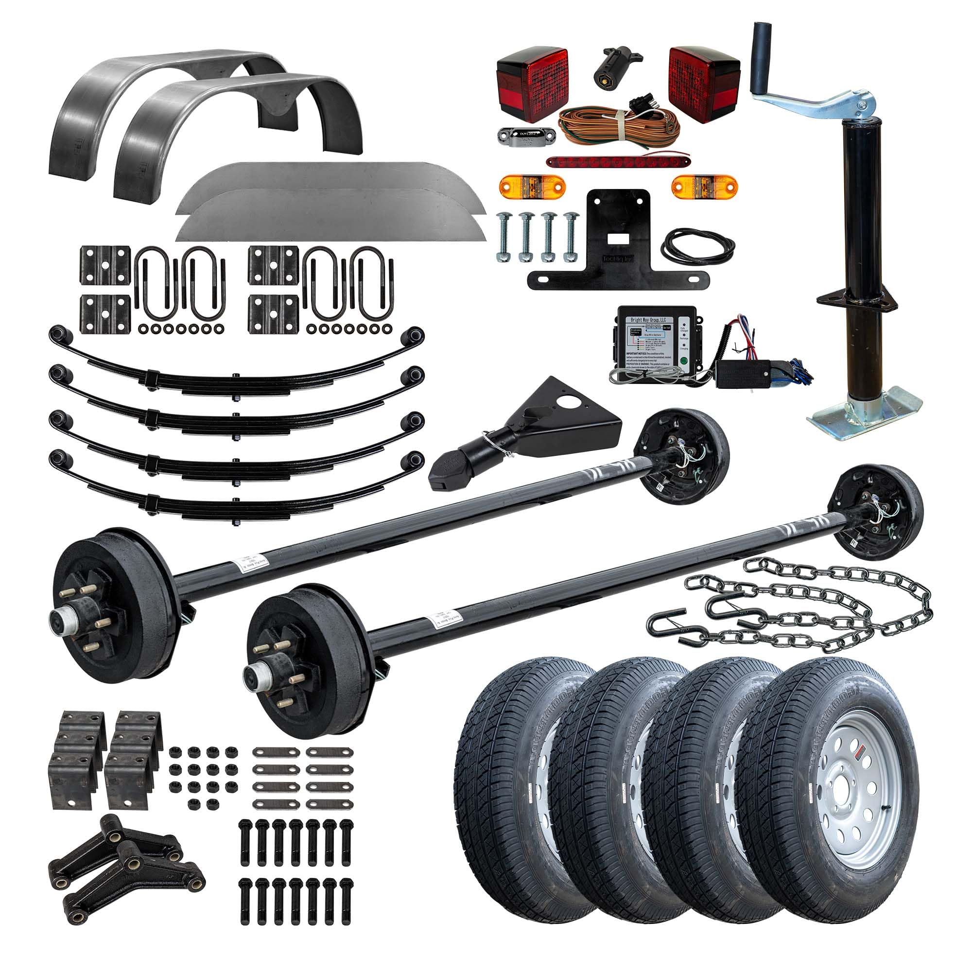 Amazon.com: The Trailer Parts Outlet - 3500 lb TK Tandem Axle Trailer ...