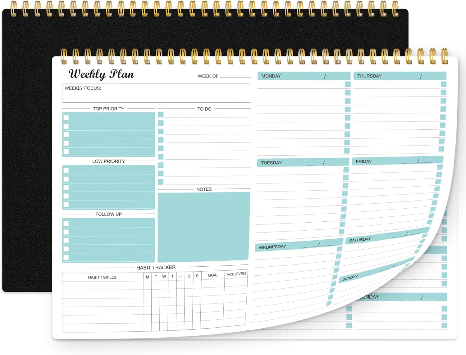 Amazon.com : Weekly Planner Notepad Undated Weekly Goals Schedule ...