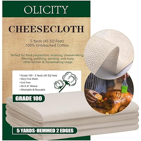 Amazon.com: Arkwright Bleached Cheesecloth for Straining - 100% Natural ...