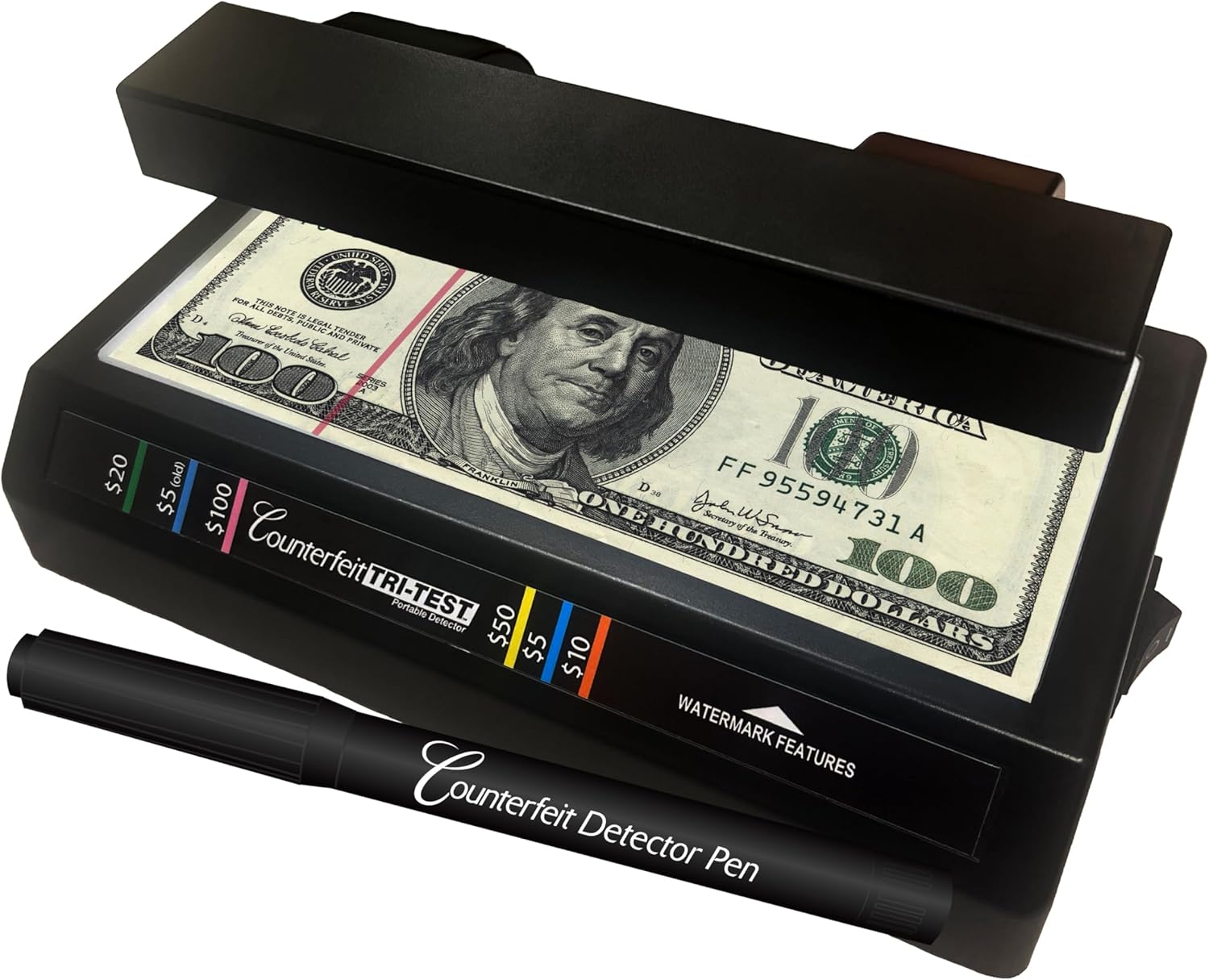 Dri Mark Tri Test - Counterfeit Bill Detector Machine w/AC Adapter - 3 ...