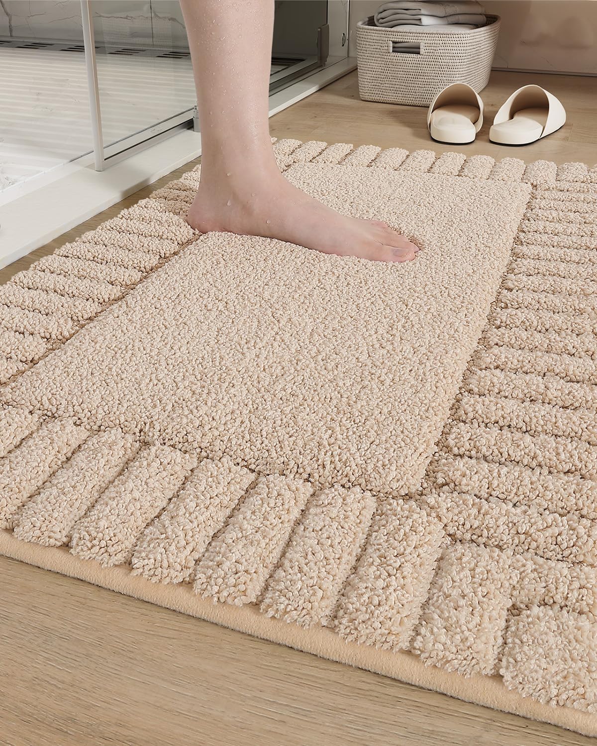 Amazon.com: Color&Geometry Small Bath Rugs Non Slip Washable- 16"x24 ...