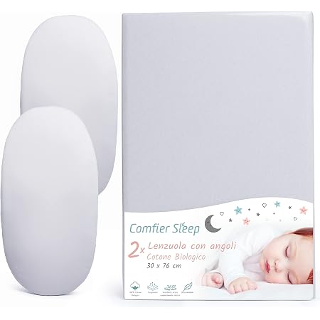 Lenzuola Carrozzina Neonato Con Angoli 100% Cotone Biologico ...