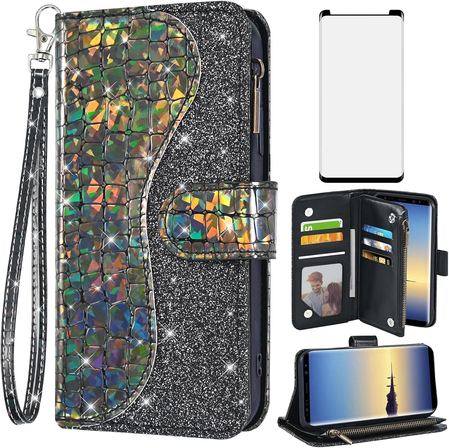 Amazon.com: Asuwish Phone Case for Samsung Galaxy Note 8 Wallet Cover ...